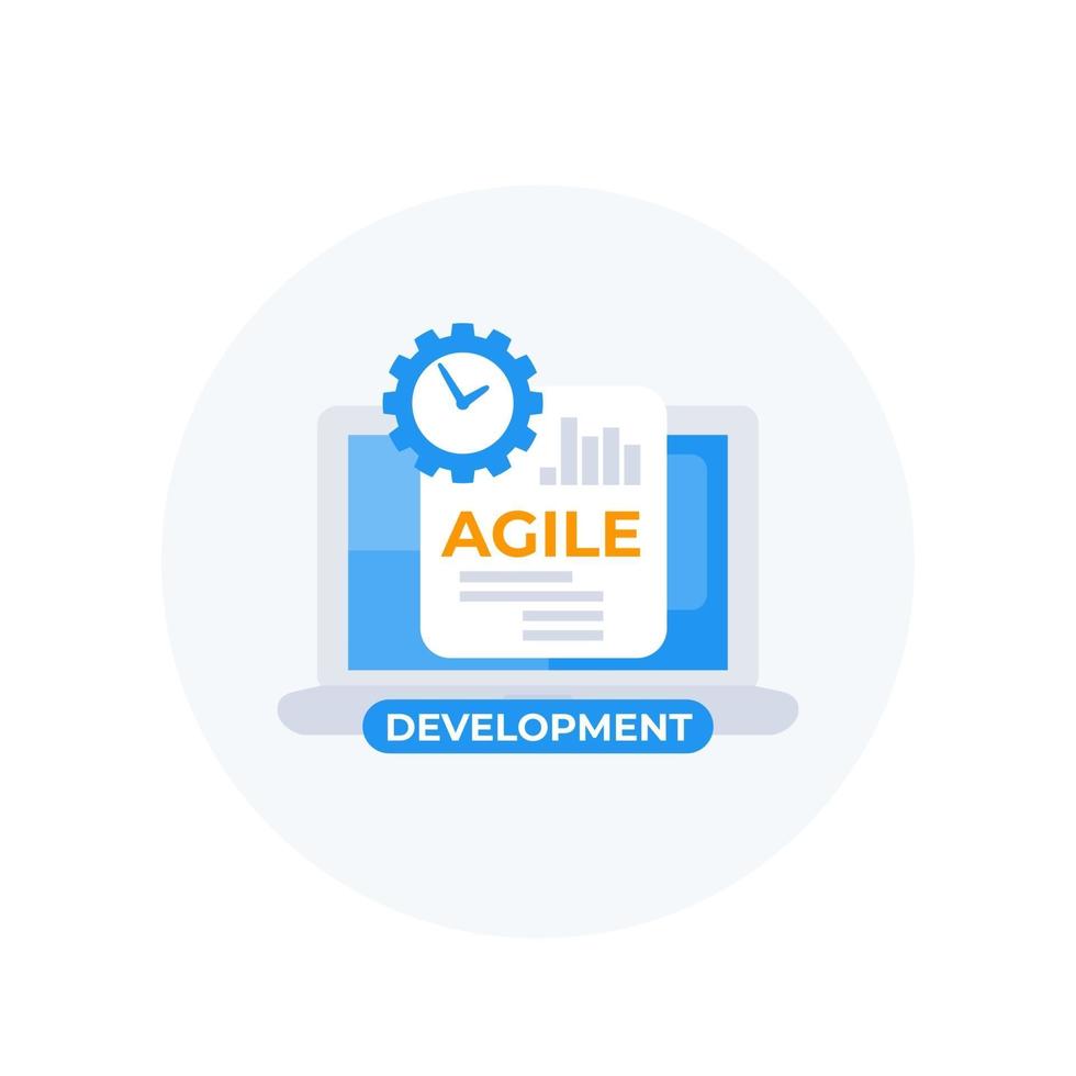 Agile development vector icon with laptop 3223637 Vector Art at Vecteezy