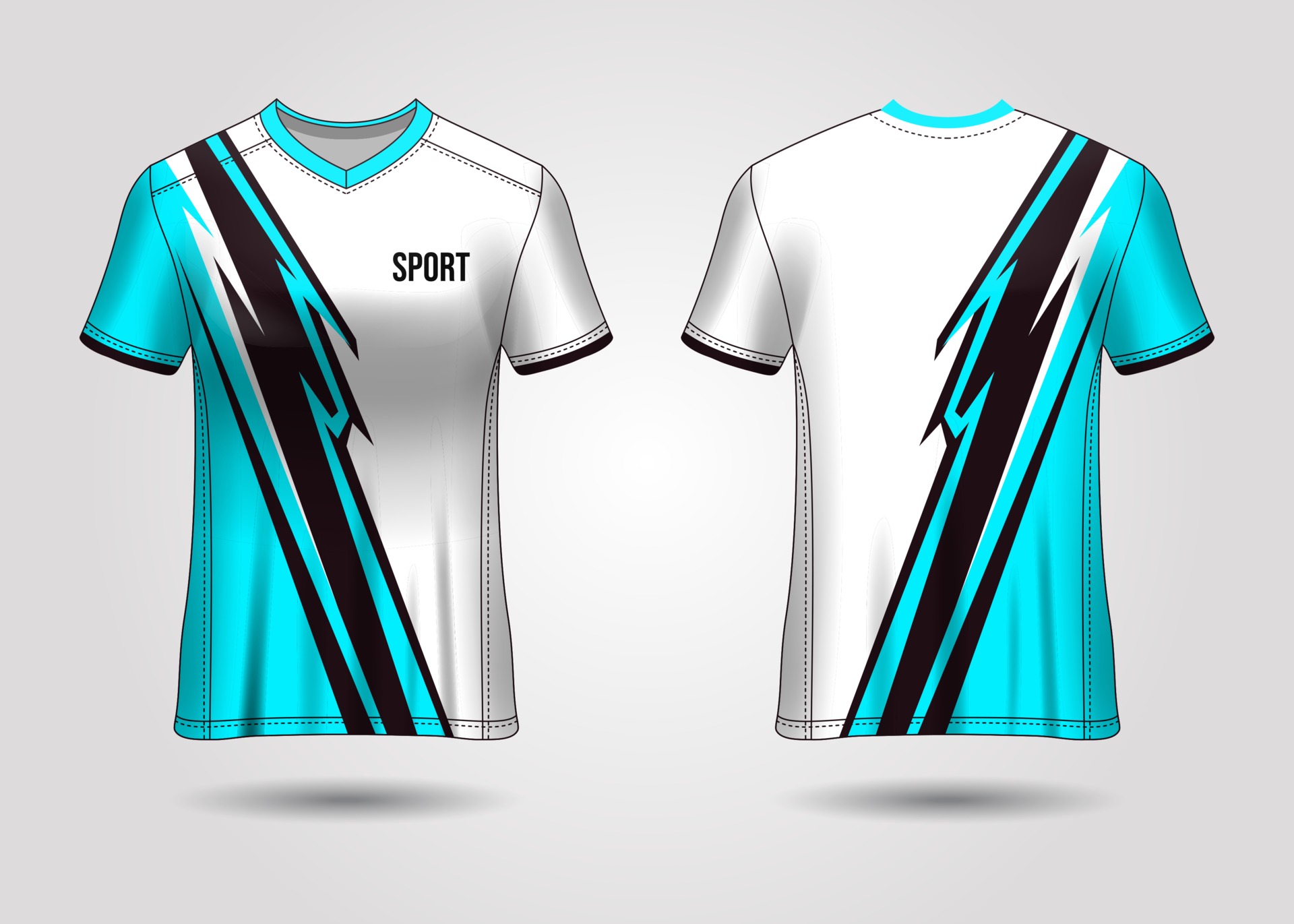 T Shirt Sport Design Racing Jersey Uniform Front And Back View
