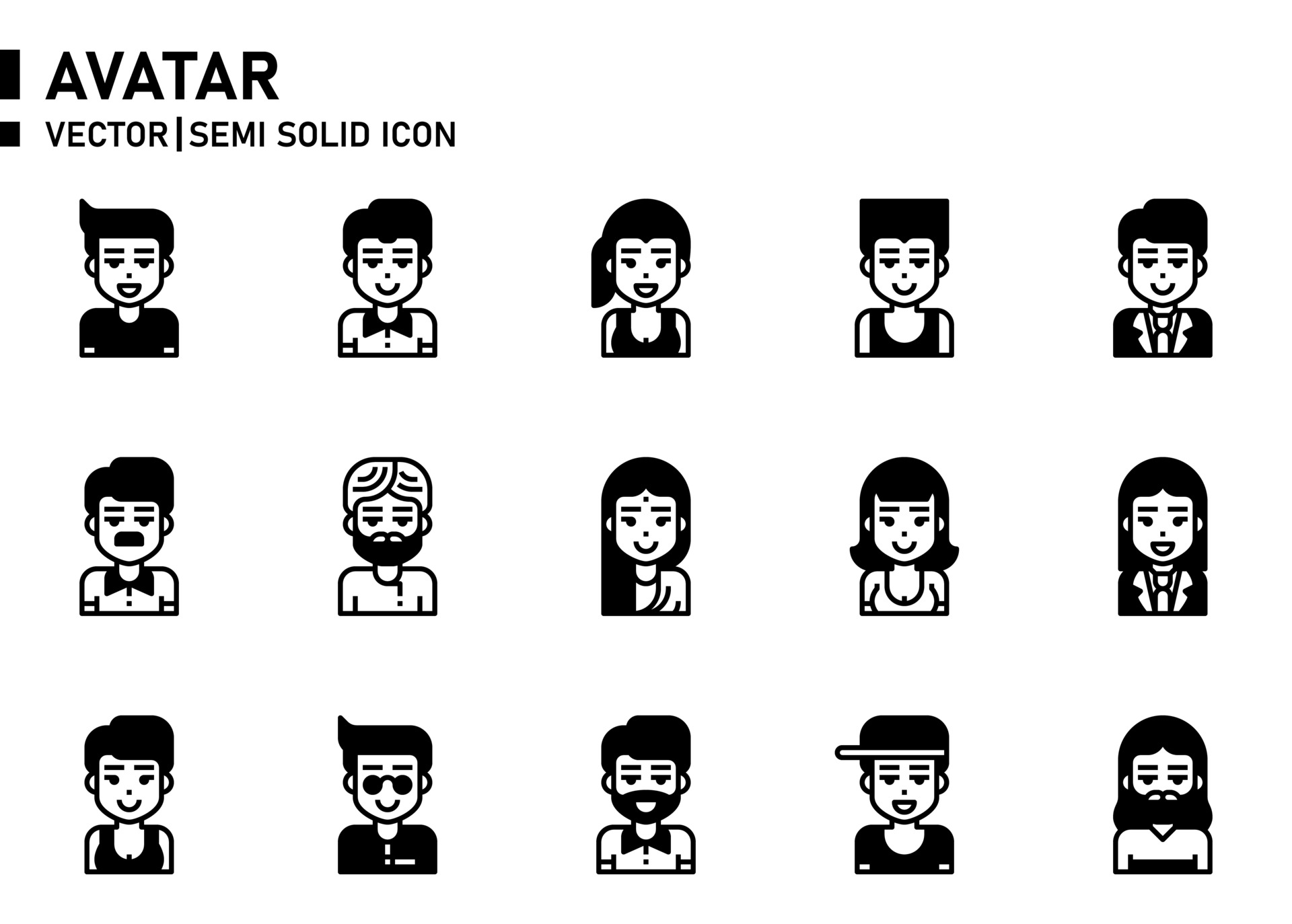 avatar icono semi sólido 3224621 Vector en Vecteezy