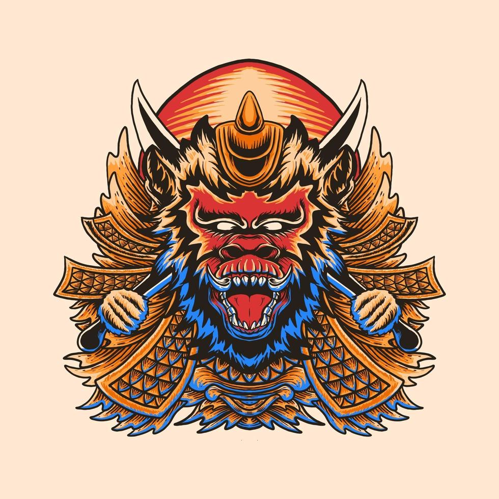 monkey head vector illustration design with ornaments 3227528 Vector ... monkey head vector illustration design with ornaments 3227528 Vector ...