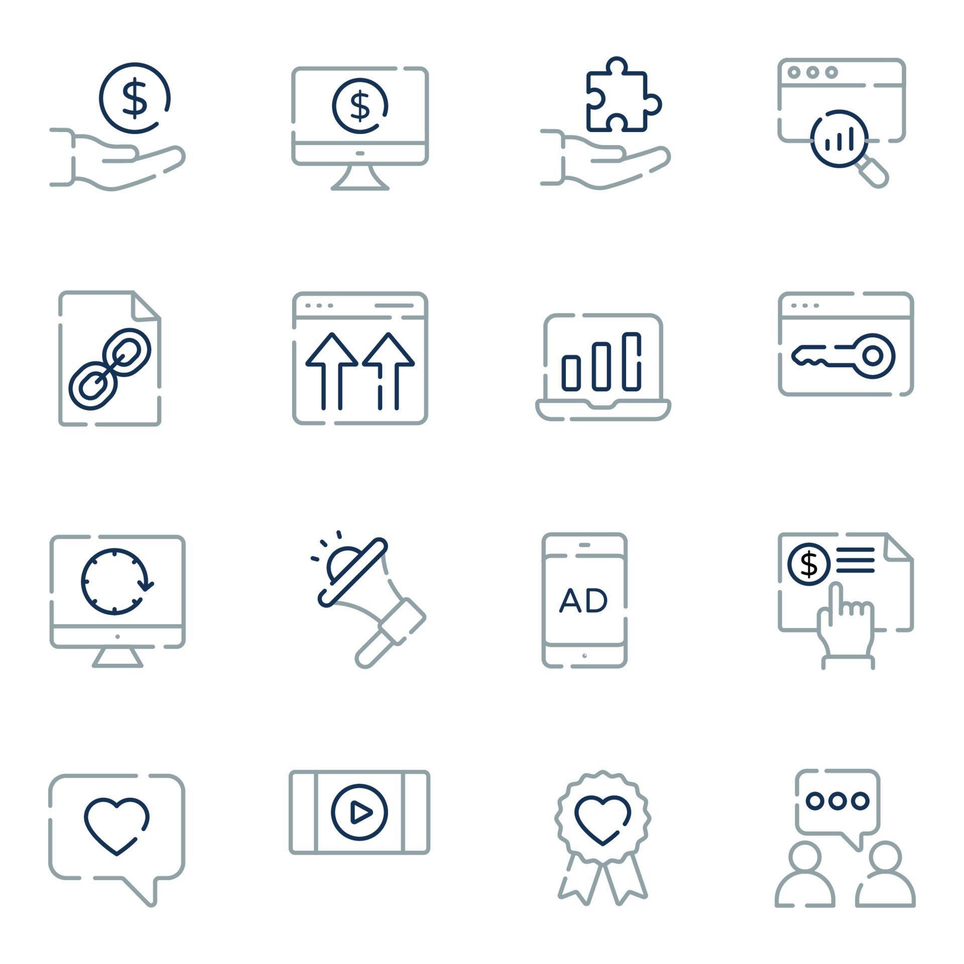 Digital Marketing line icons 3230990 Vector Art at Vecteezy