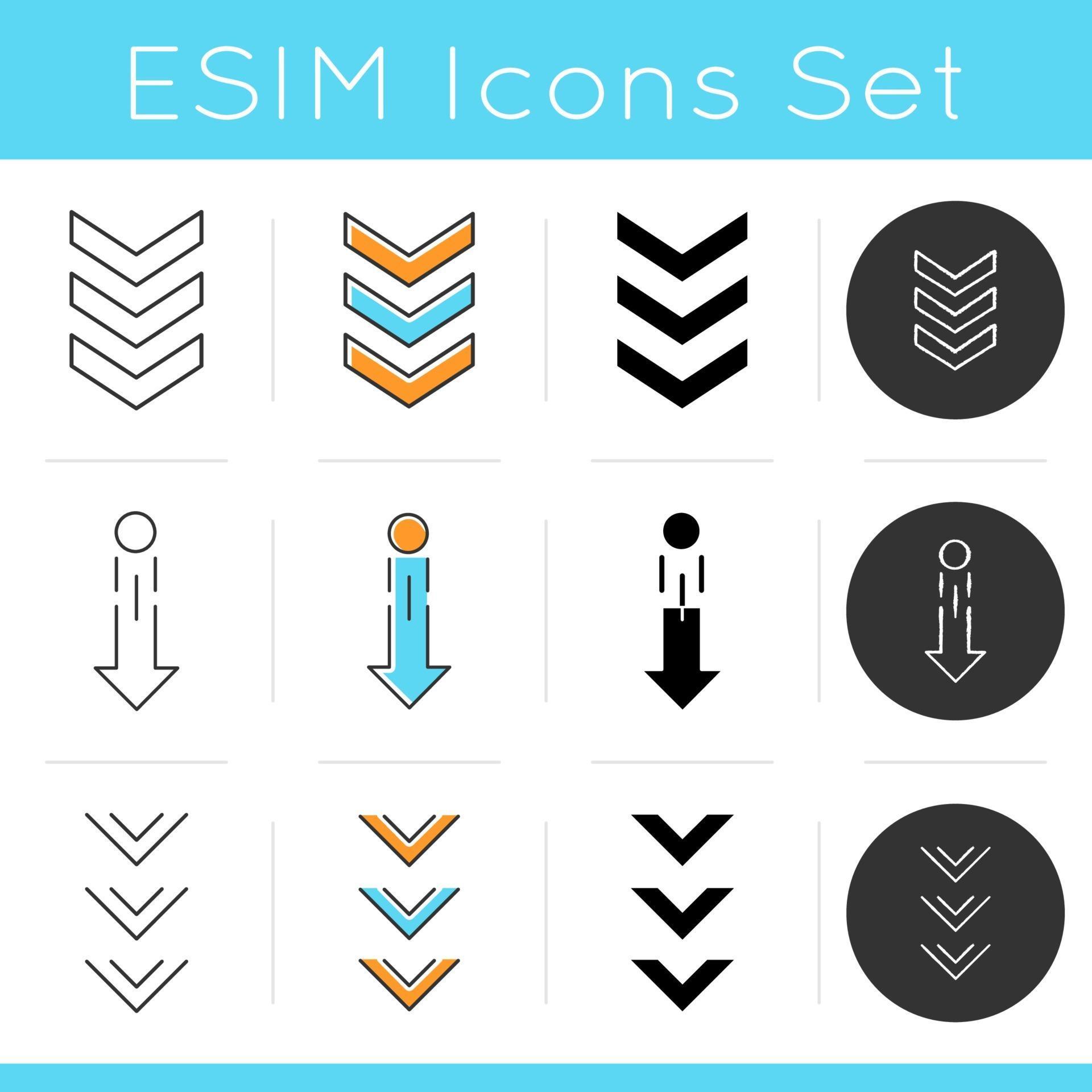Scrolling down and uploading indicators icons set 3234449 Vector Art at Vecteezy