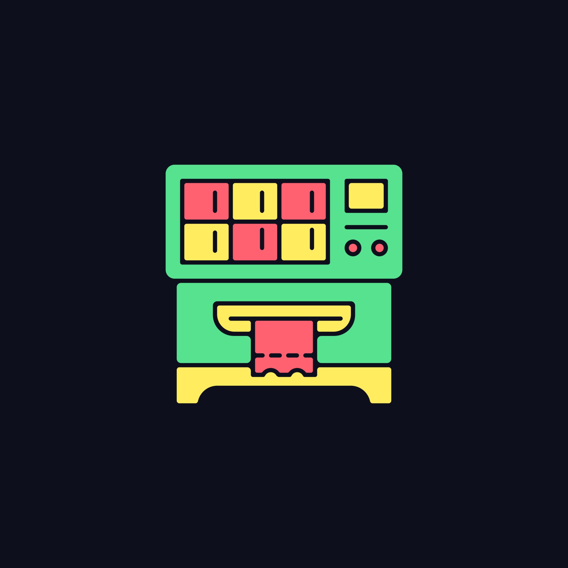 Lottery ticket vending machine RGB color icon for dark theme 3235214 ...