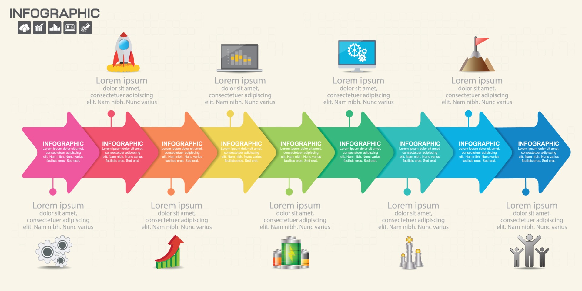 Plantilla de infografía con diagrama de proceso de flujo de trabajo de ...