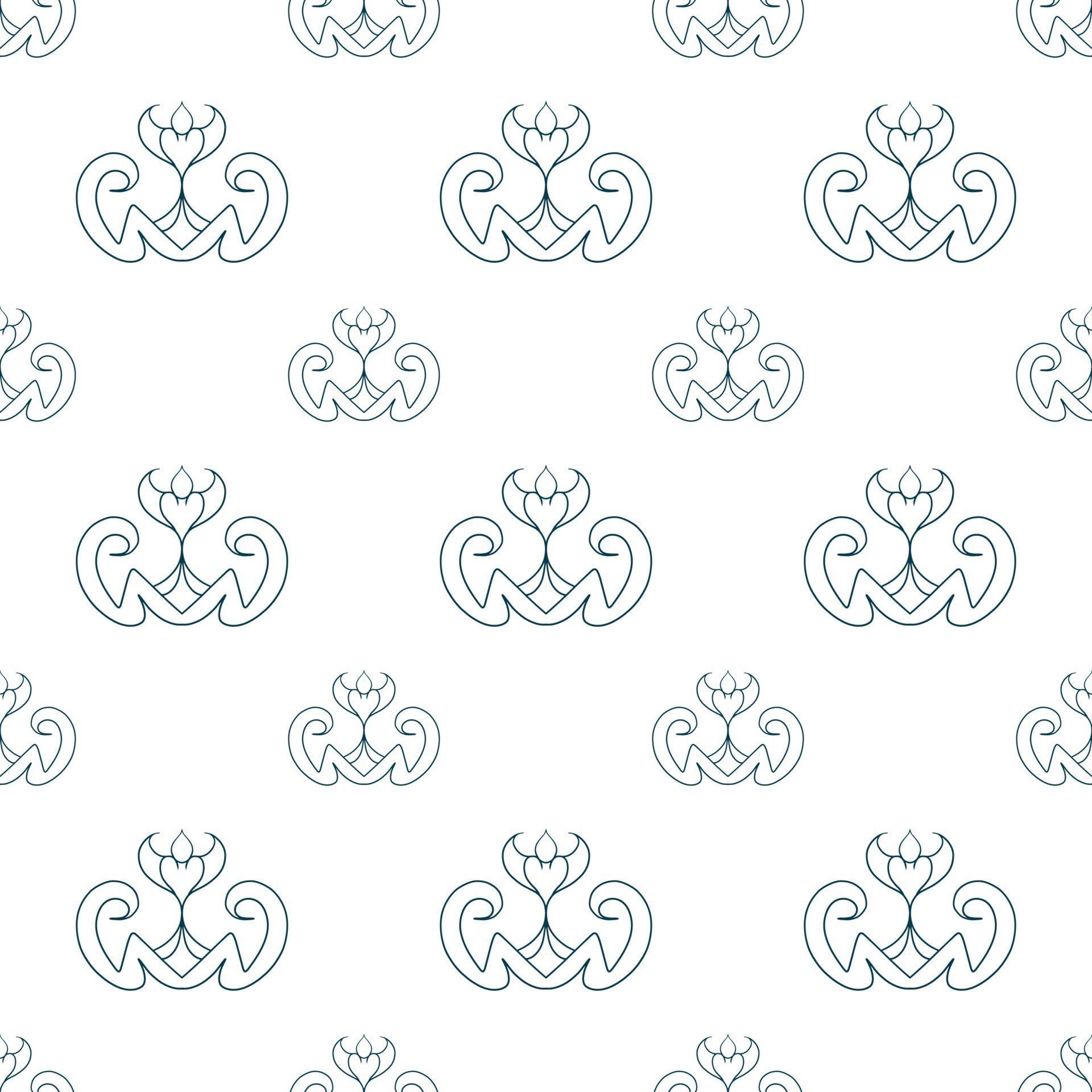 Single colored hand drawn repeat pattern on transparent background ...