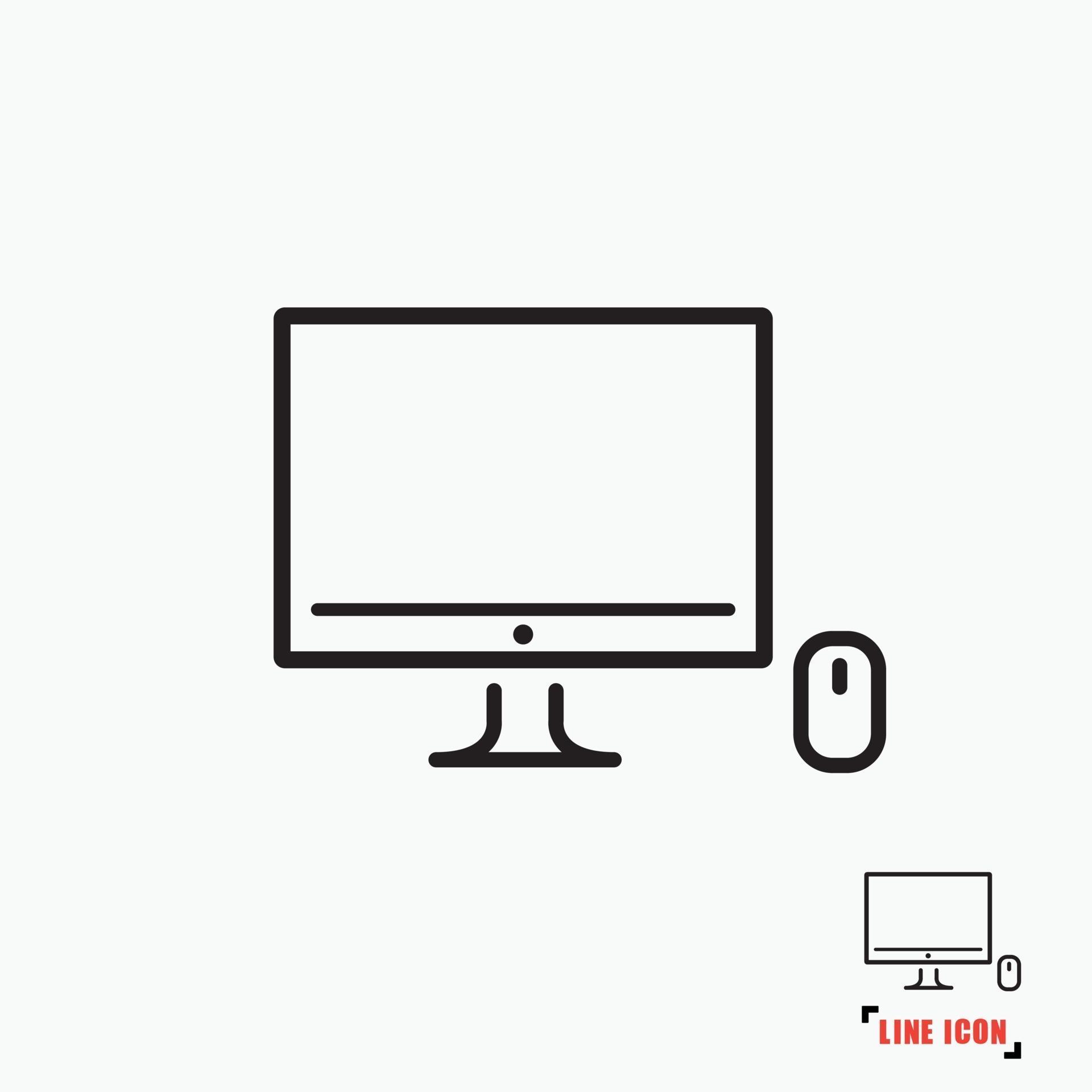 Desktop computer line icon 3239216 Vector Art at Vecteezy