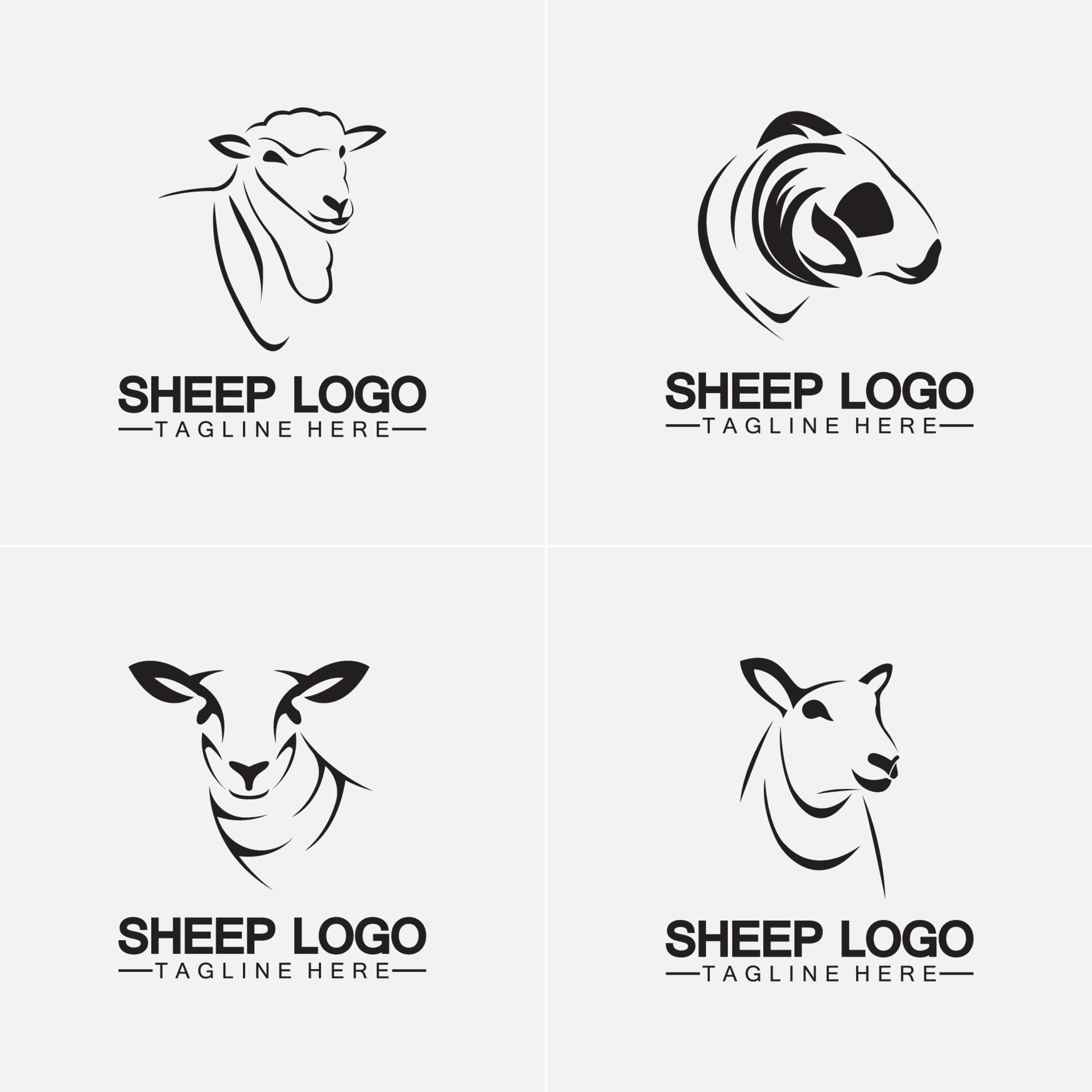Sheep Head Logo Vector Icon Illustration Design Template 3242698 Vector Art At Vecteezy