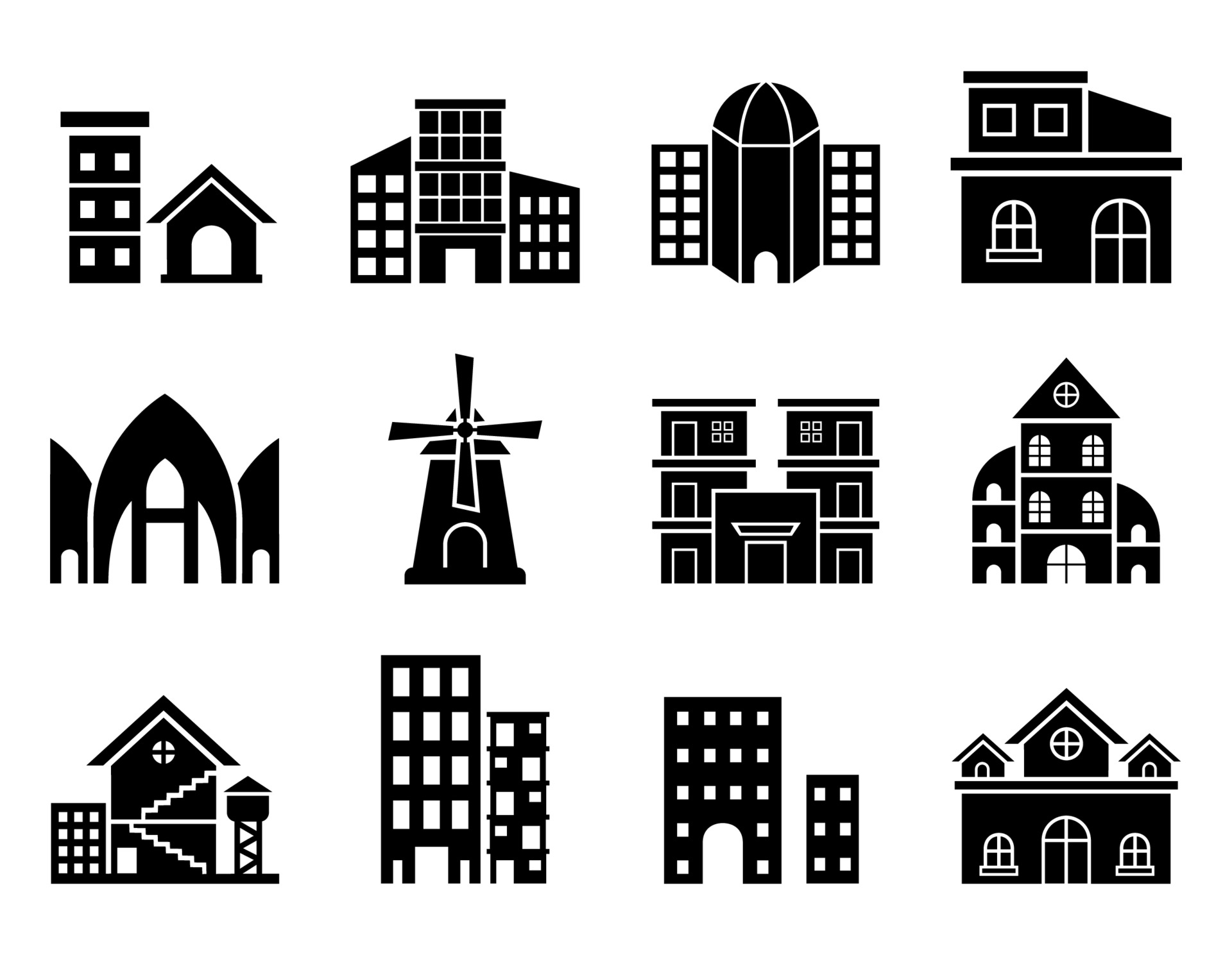Building icon set - vector illustration . 3250576 Vector Art at Vecteezy