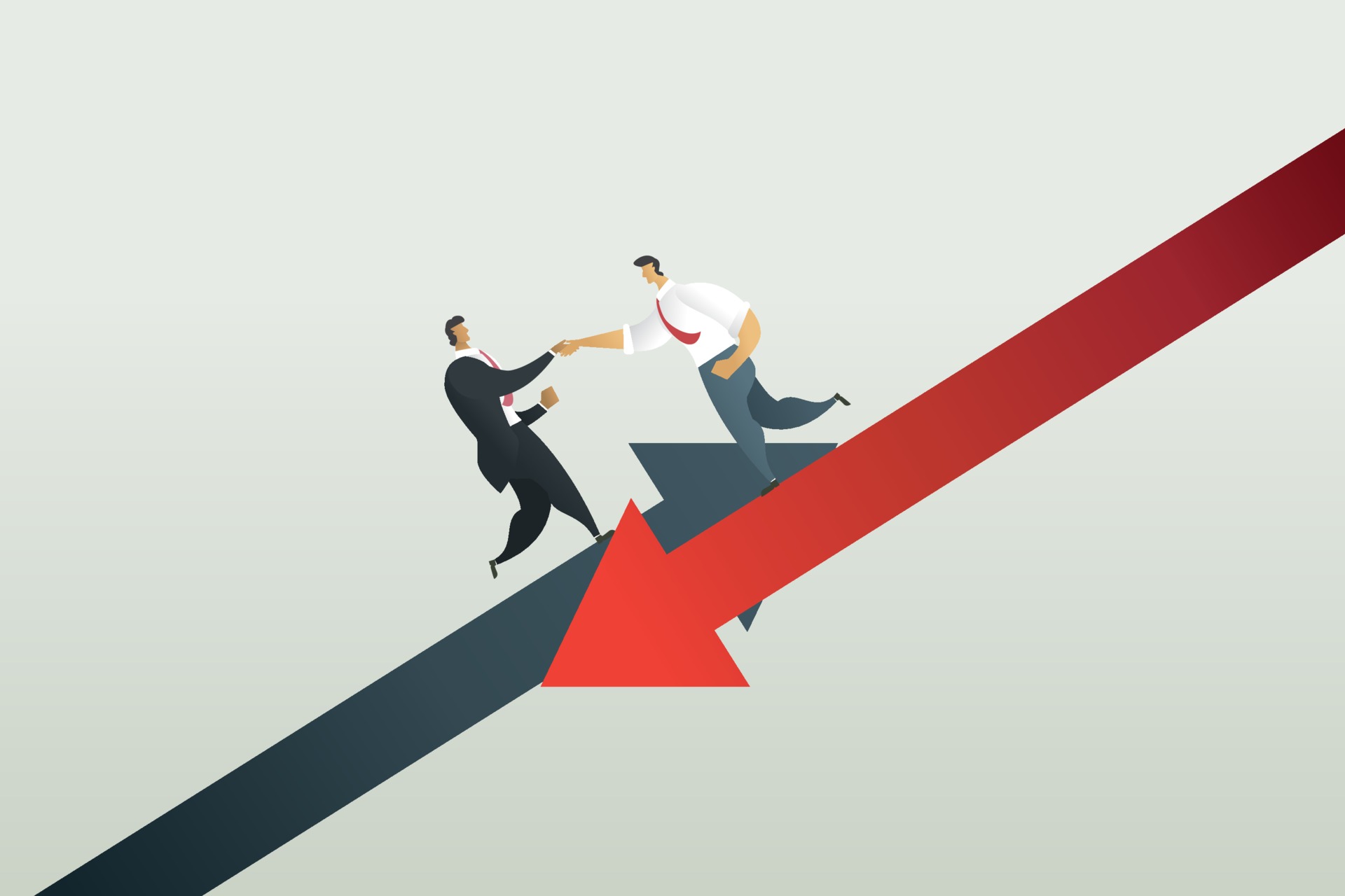 Businessmen Shaking Hands On Up And Down Arrows 3250760 Vector Art At businessmen-shaking-hands-on-up-and-down-arrows-3250760-vector-art-at