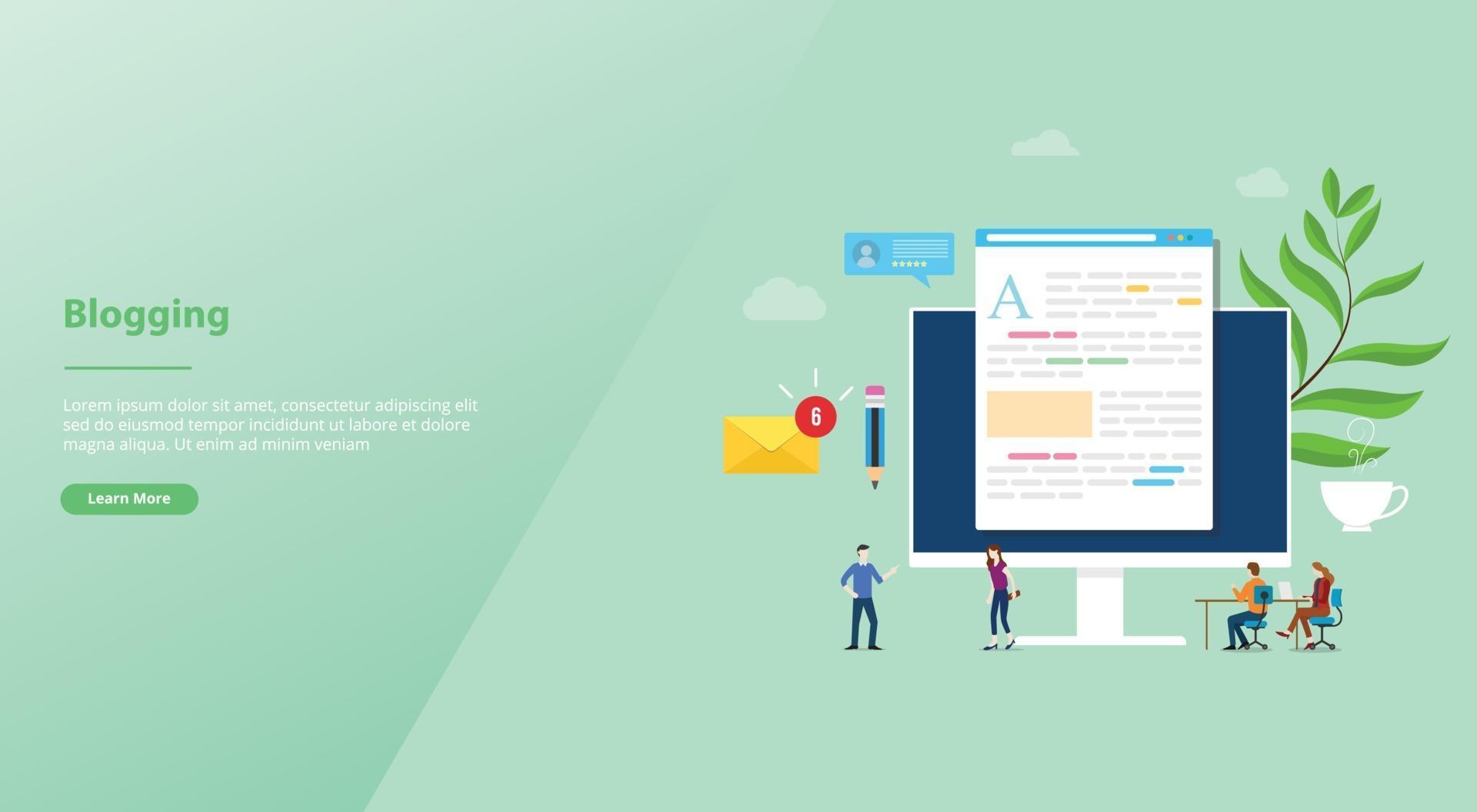 blogging or blog creative concept with laptop computer and content ...