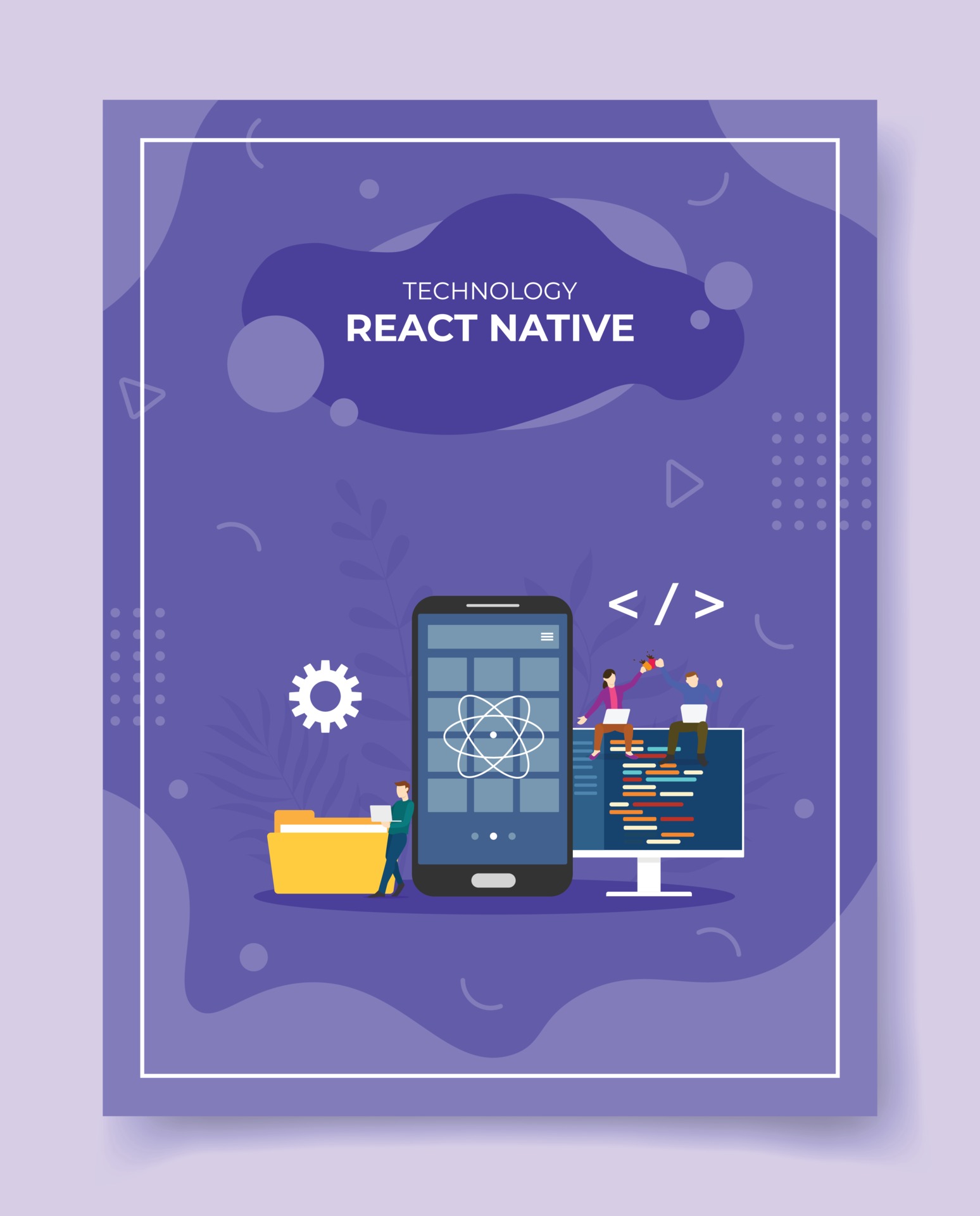 React Native Mobile App Development Concept For Template Of Banners