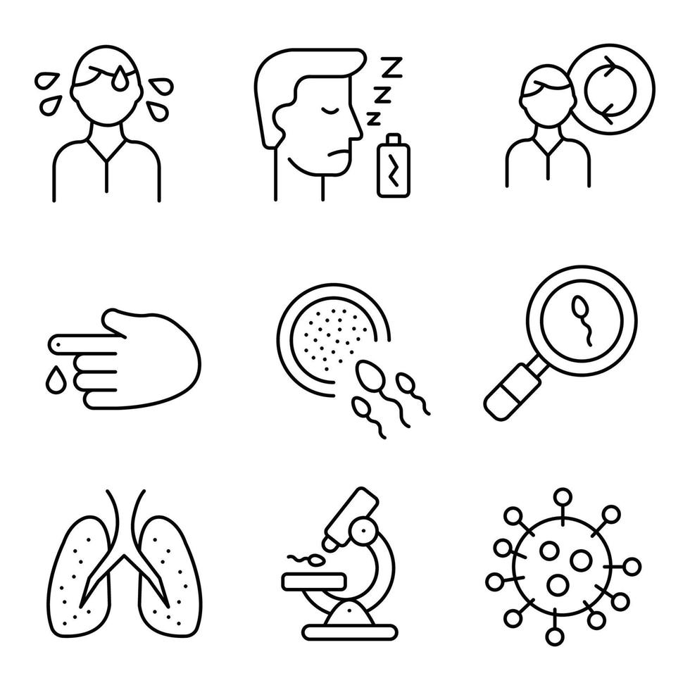 Aids And Hiv Thin Line Icons Sets 3252190 Vector Art At Vecteezy