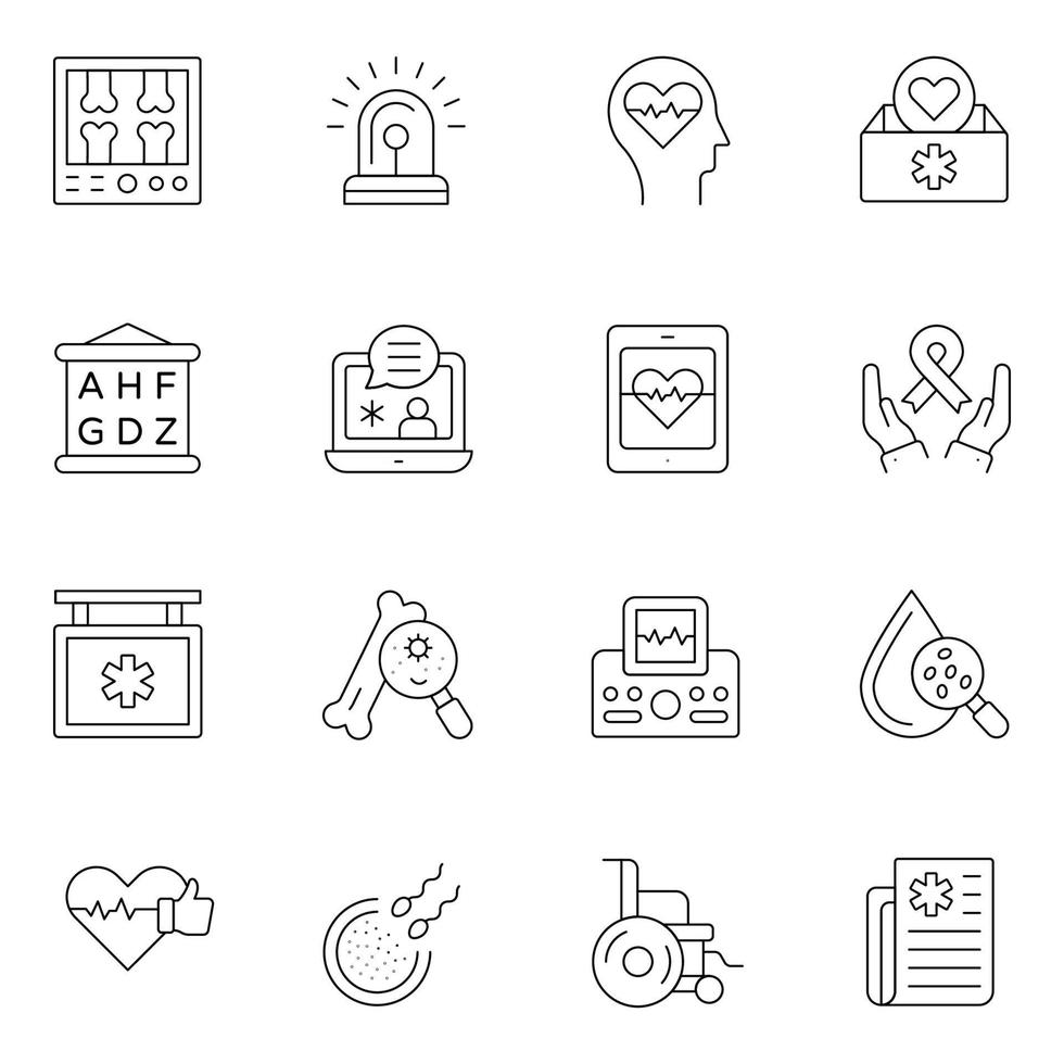 Medical and Health Care Thin Line icons 3252268 Vector Art at Vecteezy Medical and Health Care Thin Line icons 3252268 Vector Art at Vecteezy