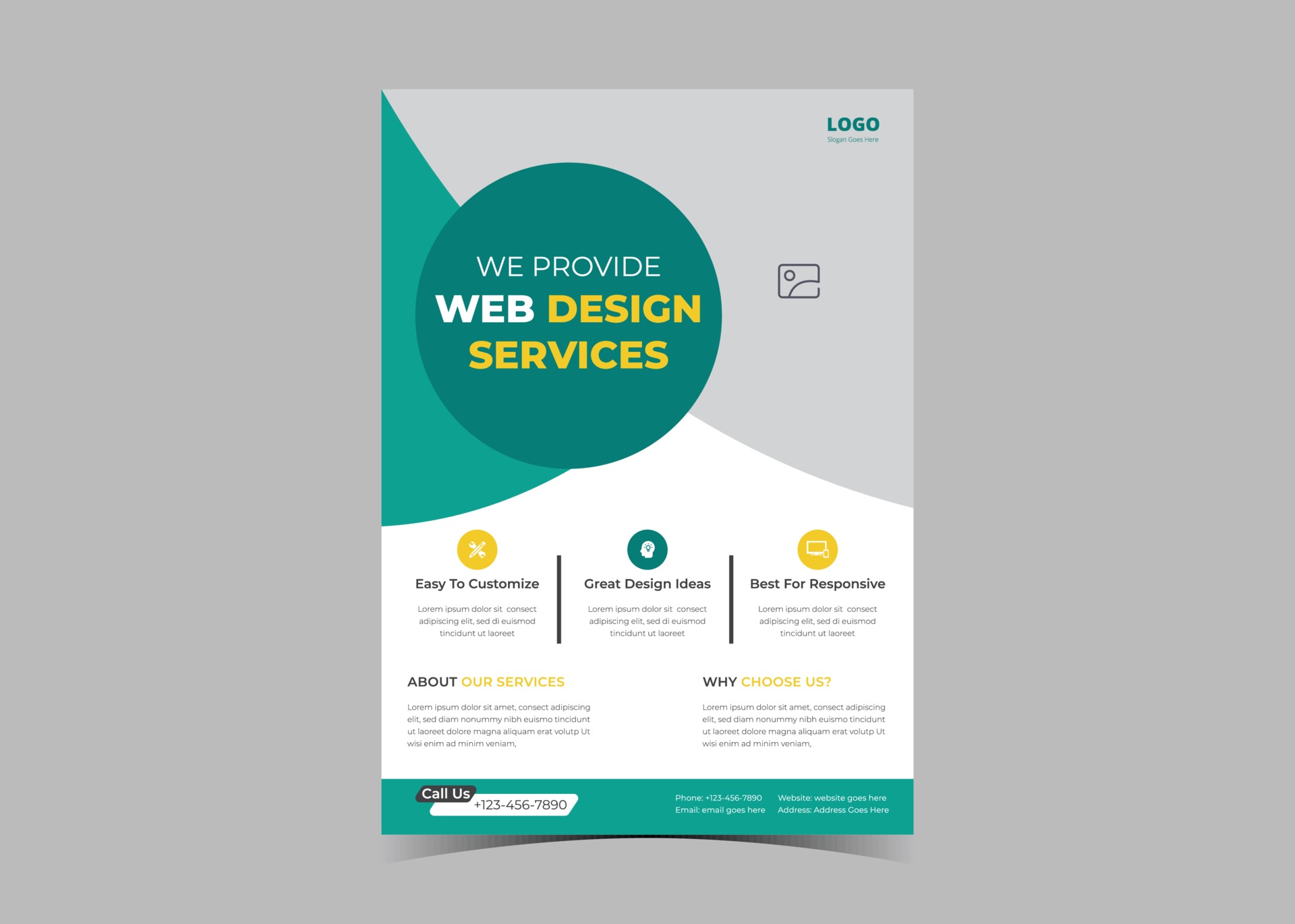 Web design service flyer template idea concept. 3252523 Vector Art at ...