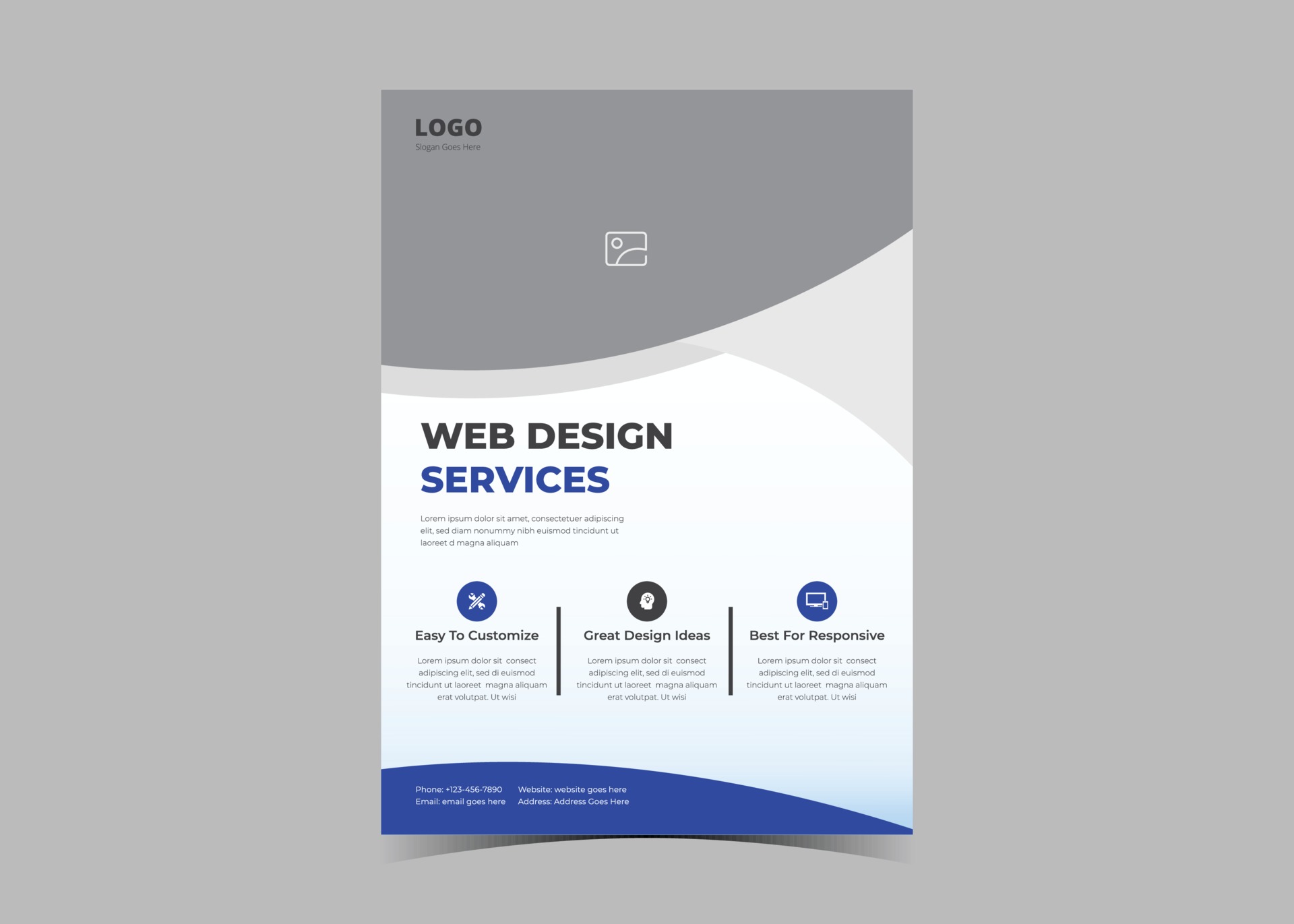 Web design service flyer template idea concept. 3252540 Vector Art at ...