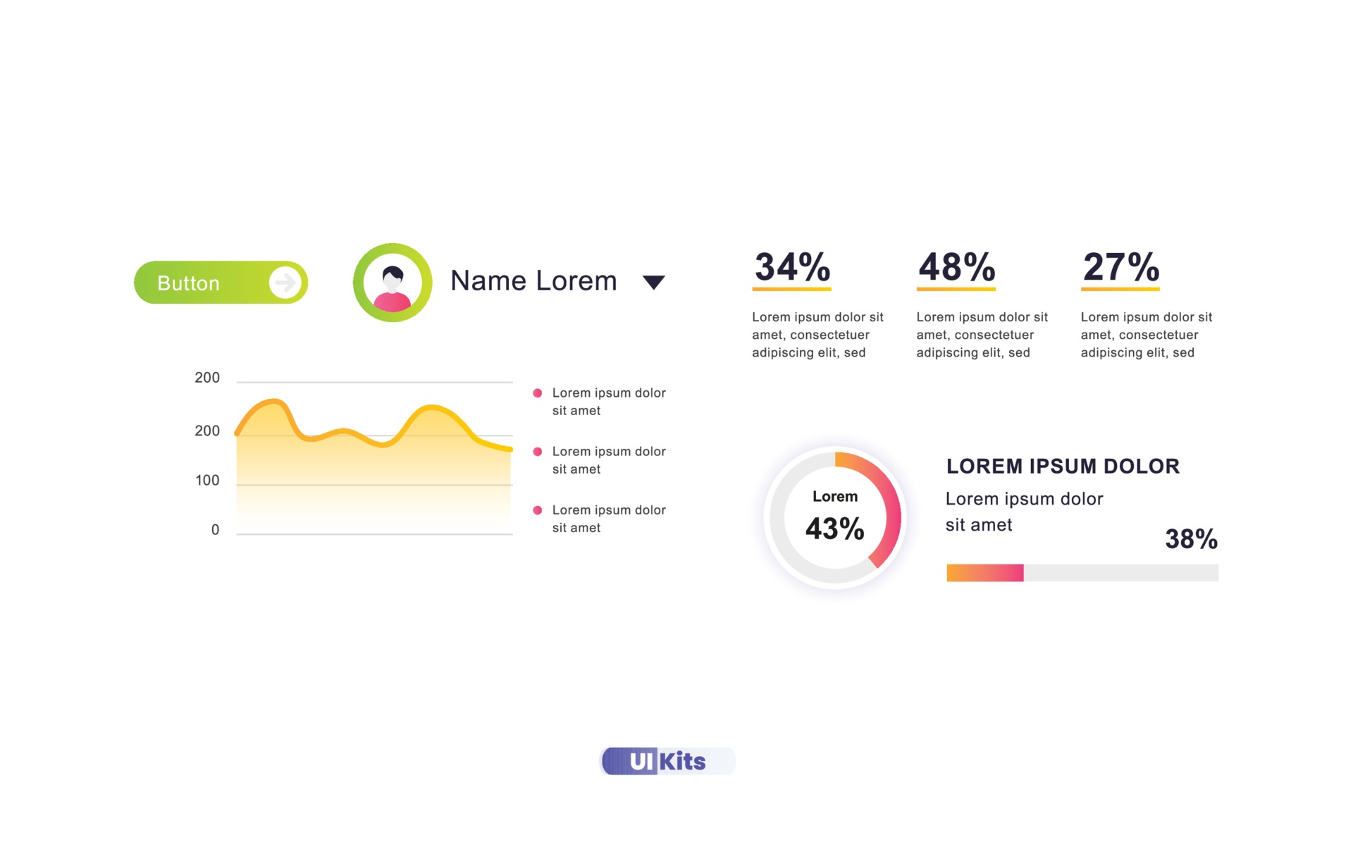 Elements of ui design. Modern presentation with infographic, 3261619 ...