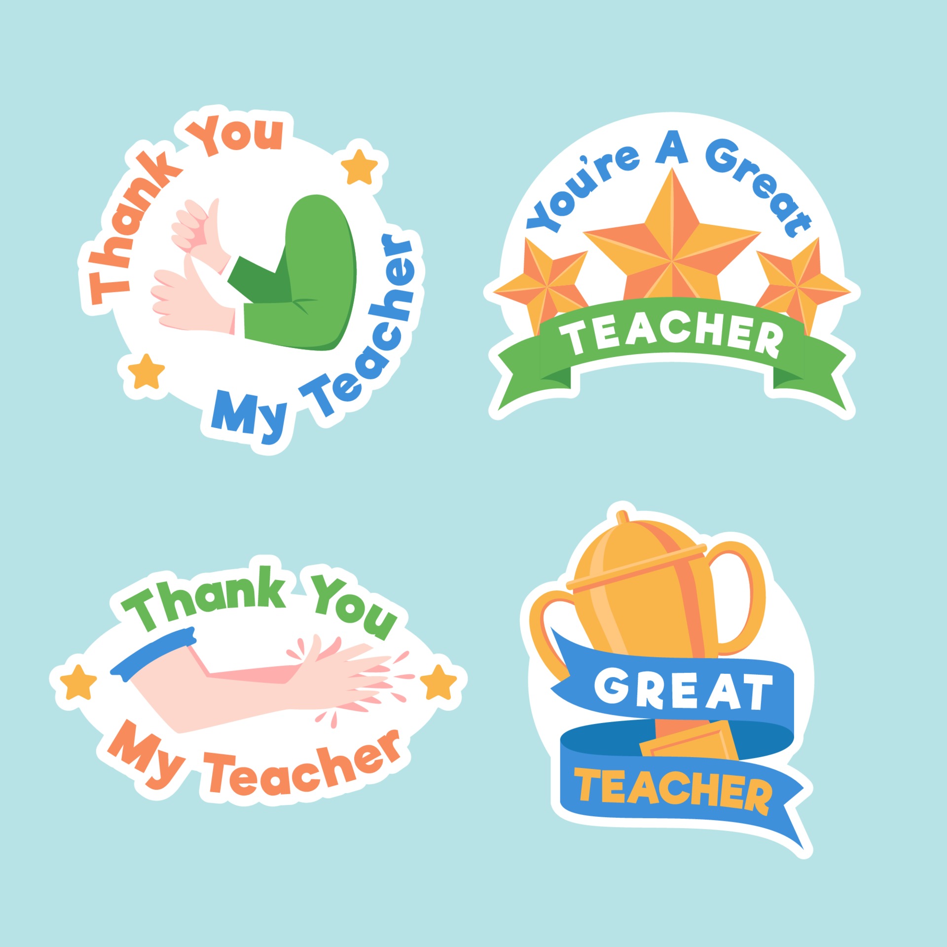 Teacher Appreciation Sticker Set 3262560 Vector Art at Vecteezy