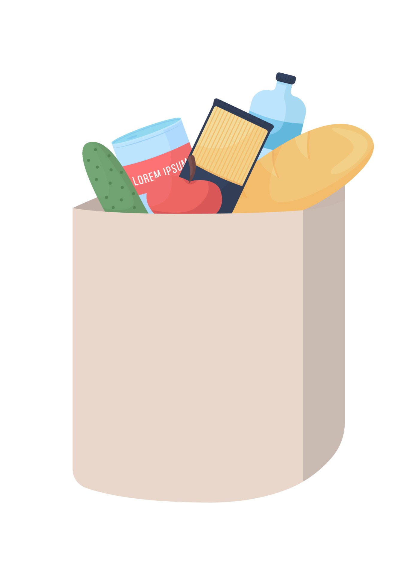 Package With Food Semi Flat Color Vector Object 3263816 Vector Art At