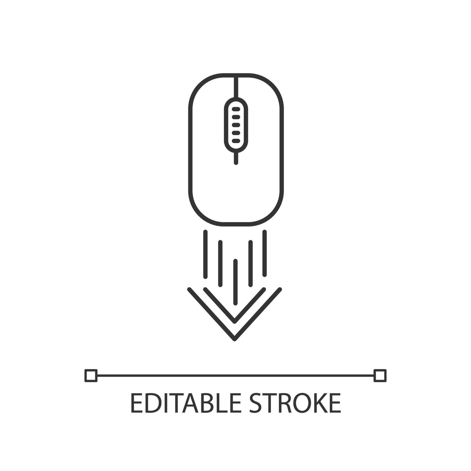 Scrolling down computer mouse pixel perfect linear icon 3272837 Vector Art at Vecteezy