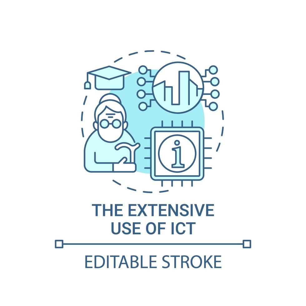 Extensive use of ict blue concept icon 3272985 Vector Art at Vecteezy Extensive use of ict blue concept icon 3272985 Vector Art at Vecteezy