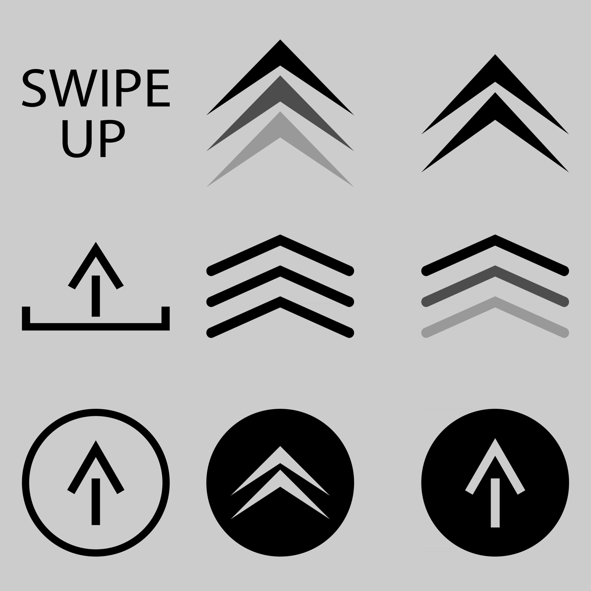 Swipe Up Set Of Buttons For Social Media Black Arrows Buttons And Web Icons For In Social