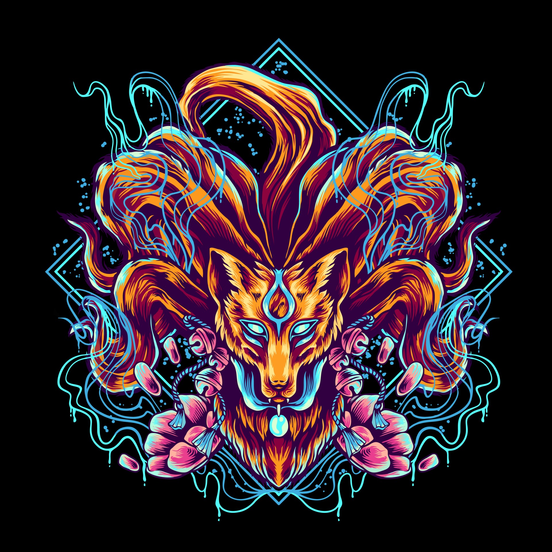 Ninetales Fox Illustration 3286610 Vector Art At Vecteezy