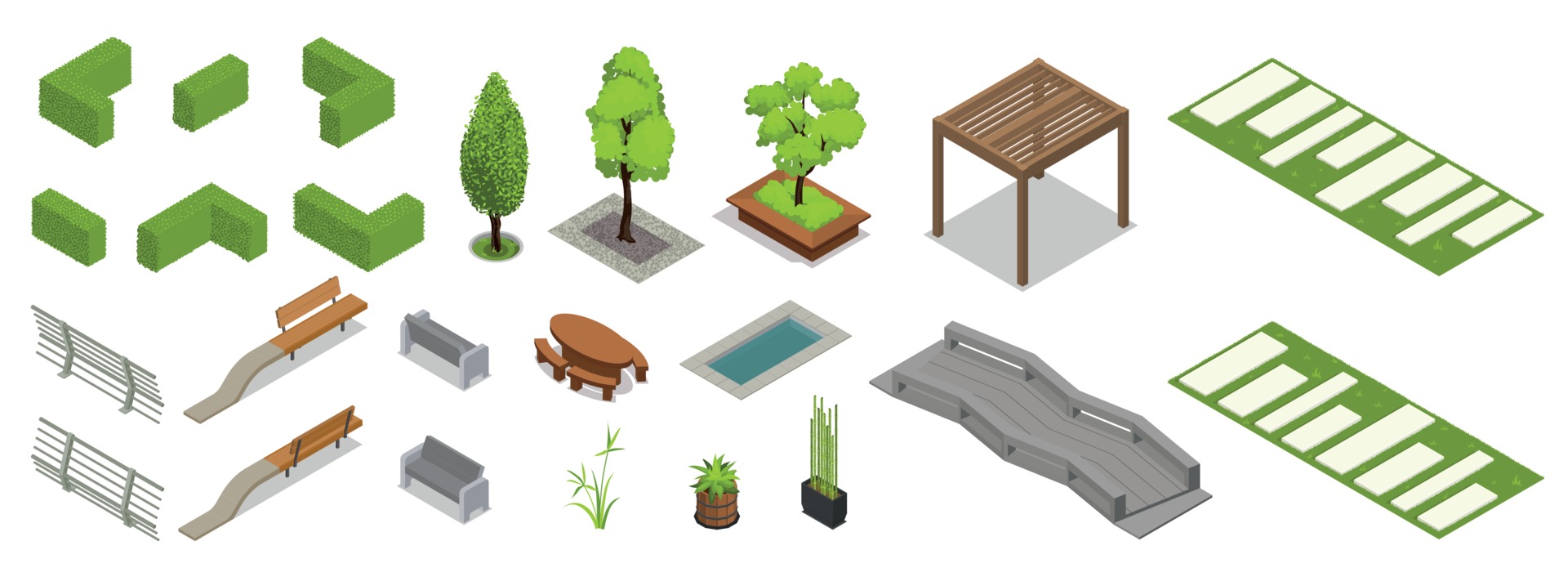 Landscape Design Icons Collection 3288285 Vector Art at Vecteezy