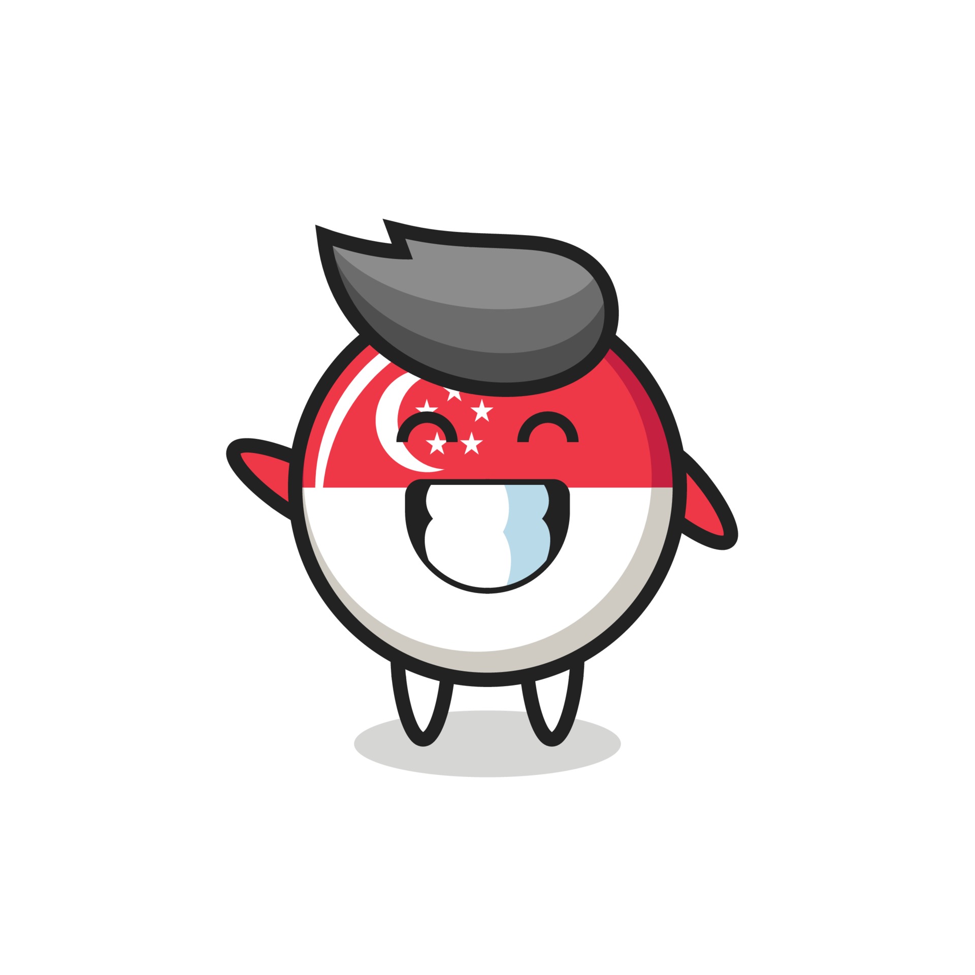 Personaje de dibujos animados de la insignia de la bandera de Singapur ... Personaje de dibujos animados de la insignia de la bandera de Singapur ...