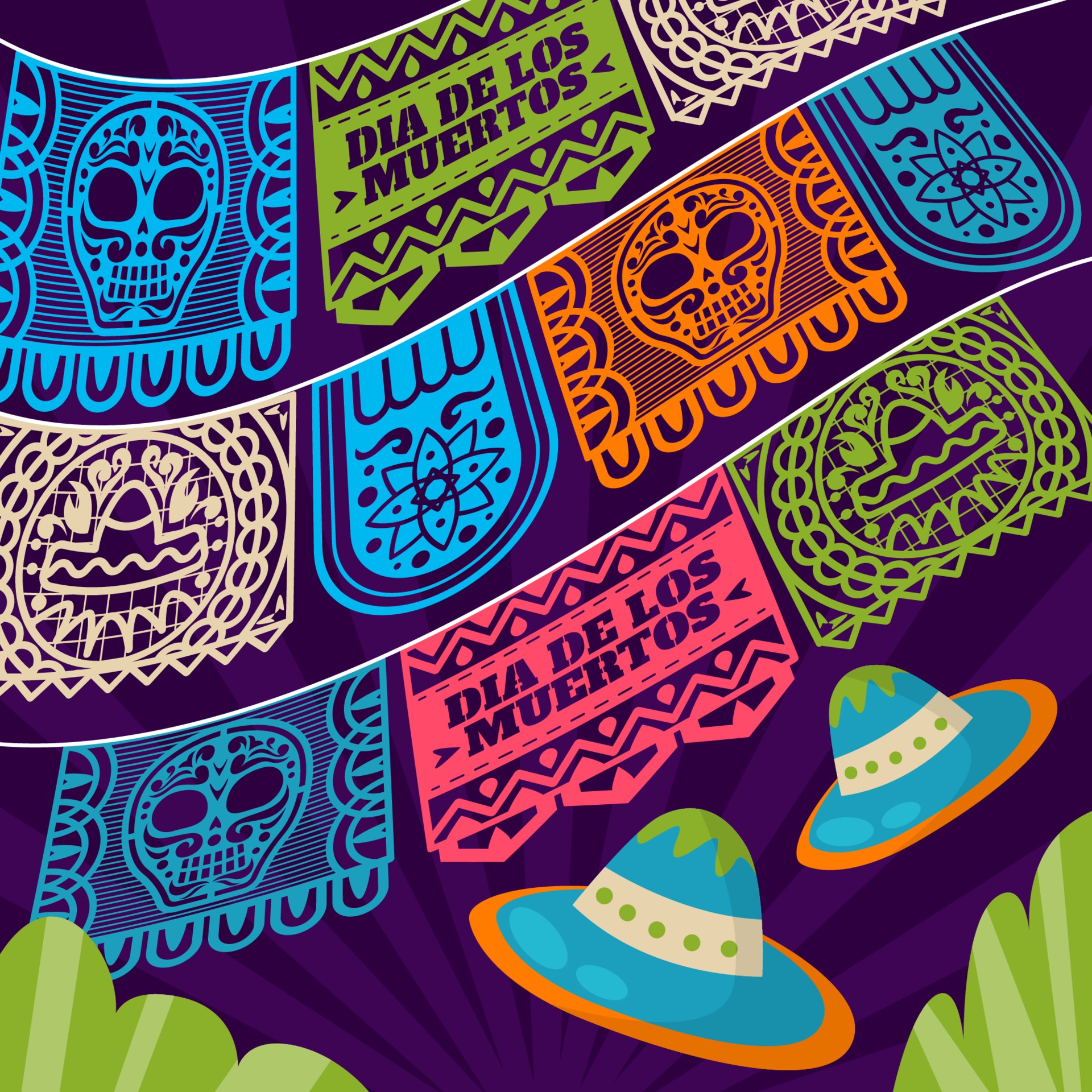 Papel Picado Dia De Los Muertos Concept 3291314 Vector Art At Vecteezy Papel Picado Dia De Los Muertos Concept 3291314 Vector Art At Vecteezy