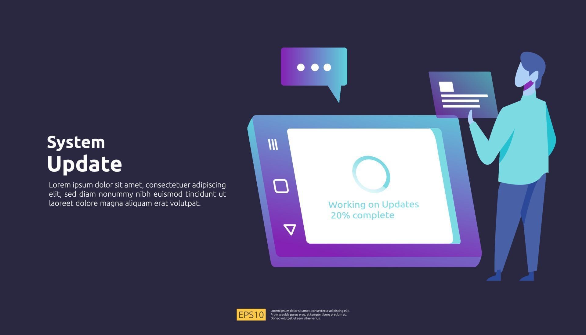 Data Update Synchronize Process And Installation Program Illustration