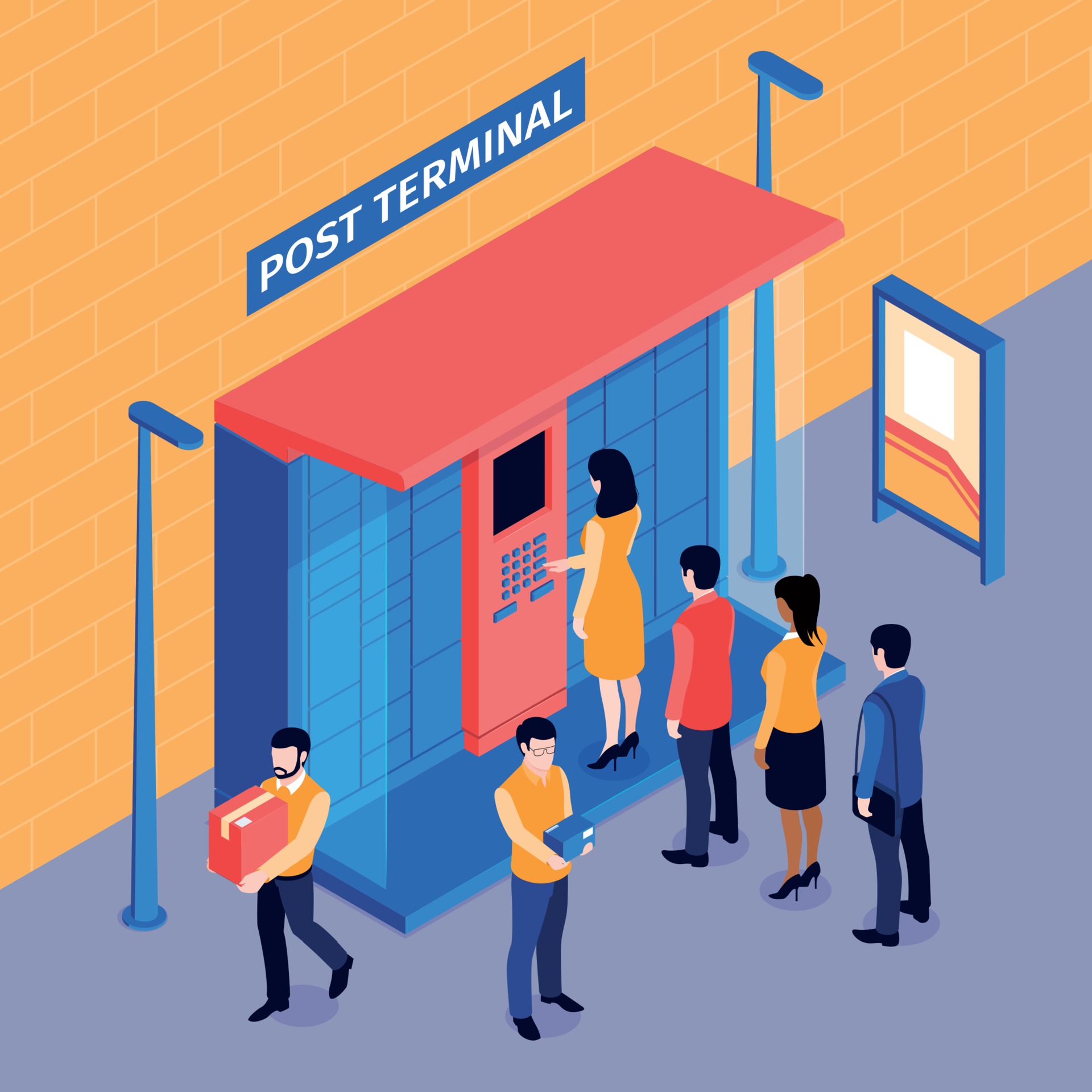 Post Terminal Queue Composition 3295290 Vector Art at Vecteezy