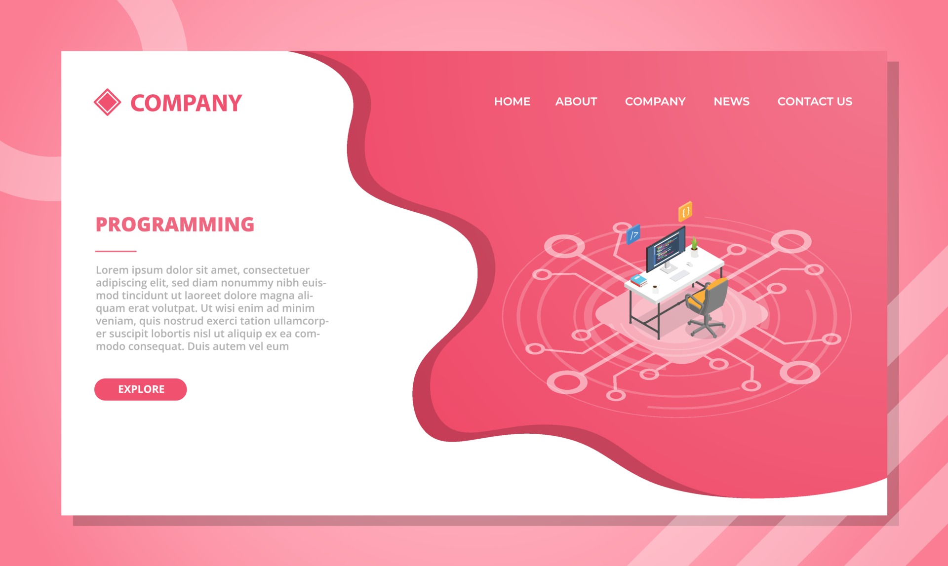 programming concept for website template or landing 3296318 Vector Art ...
