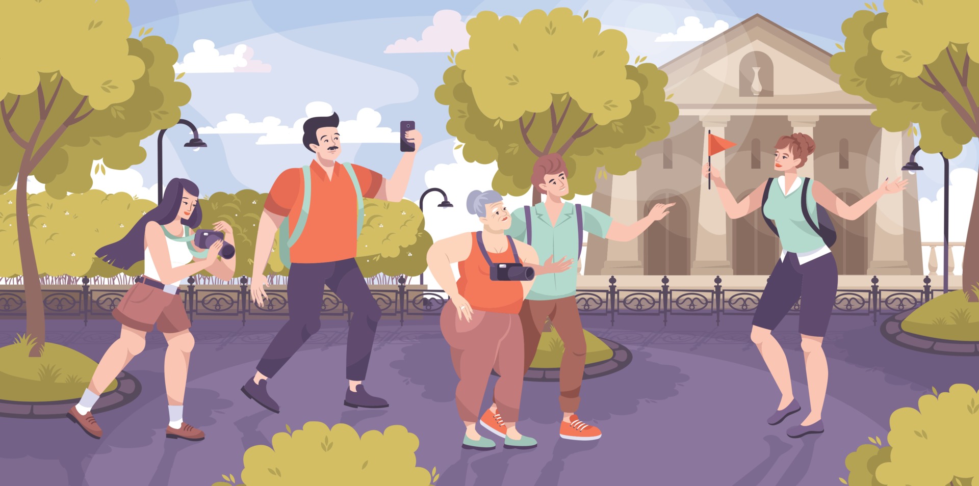 guia excursion composición plana 3296785 Vector en Vecteezy