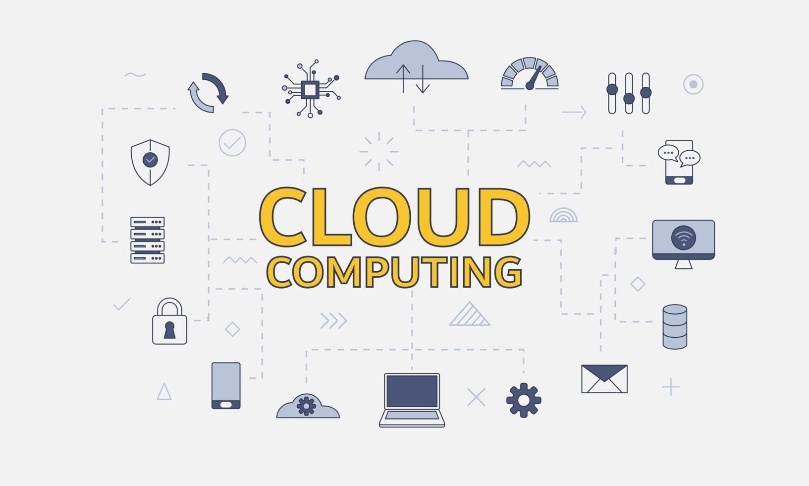 cloud computing concept concept with icon set with big word 3297740 ...