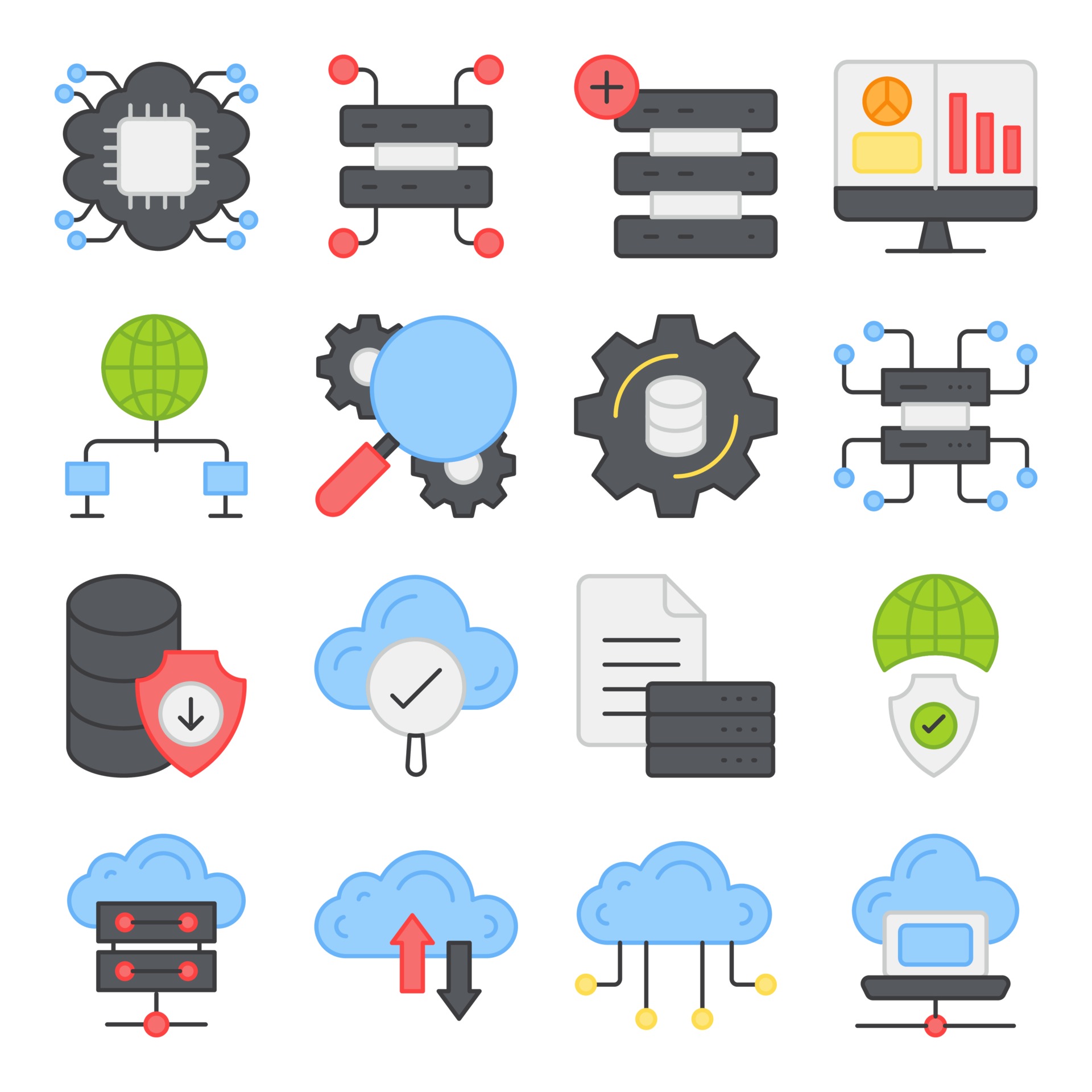 Pack of Data and Cloud Flat Icons 3300240 Vector Art at Vecteezy