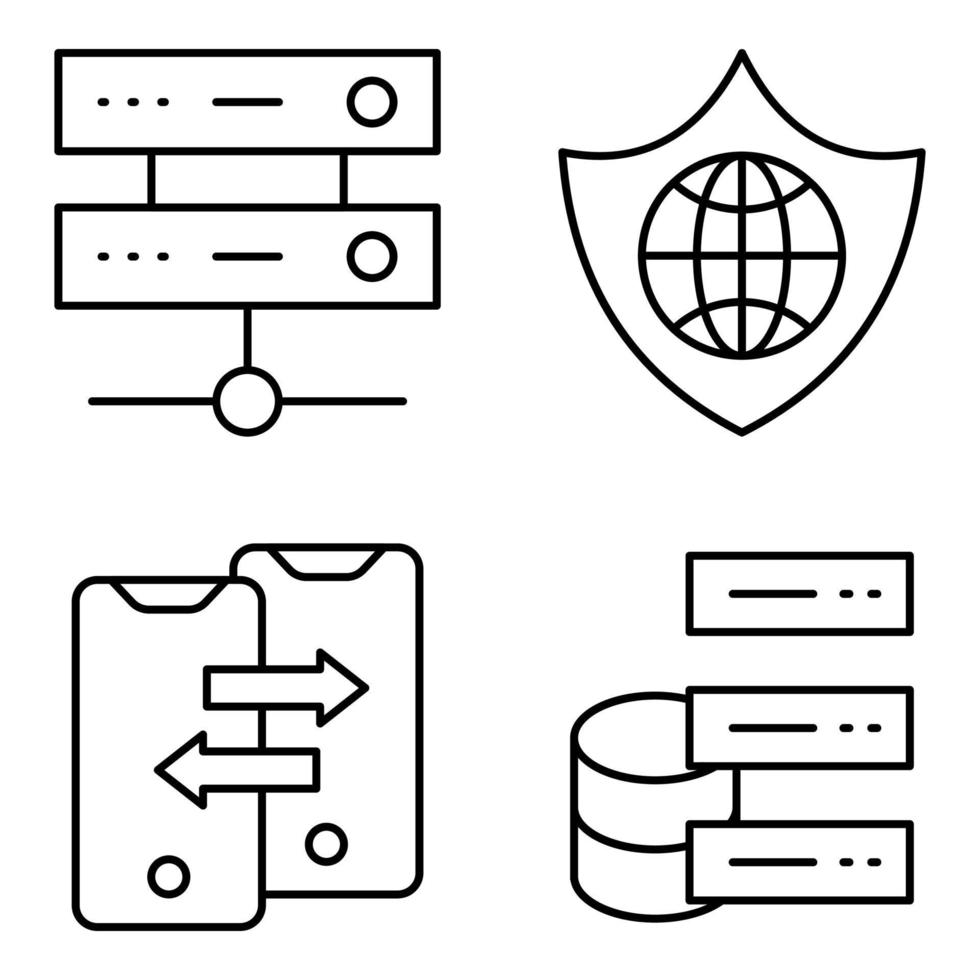 Pack of Data Technology Linear Icons 3300250 Vector Art at Vecteezy