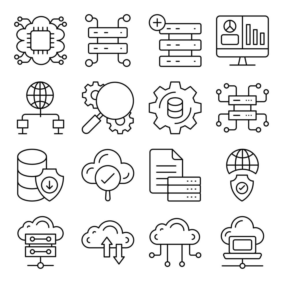 Pack of Data and Linear Icons 3300264 Vector Art at Vecteezy