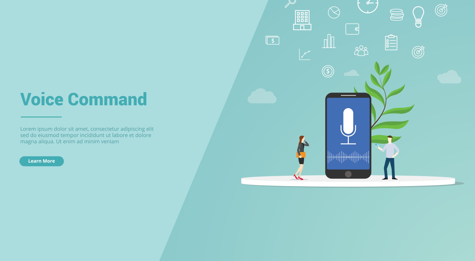 voice command concept for website template 3301339 Vector Art at Vecteezy