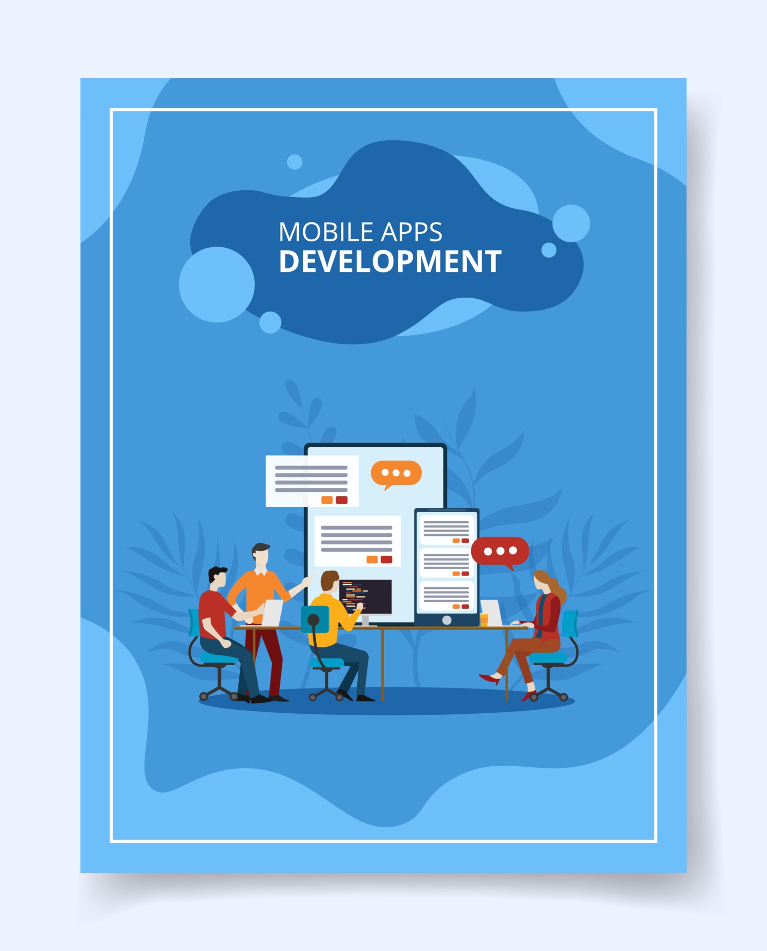 Mobile Apps Development Team Co Working 3301464 Vector Art At Vecteezy