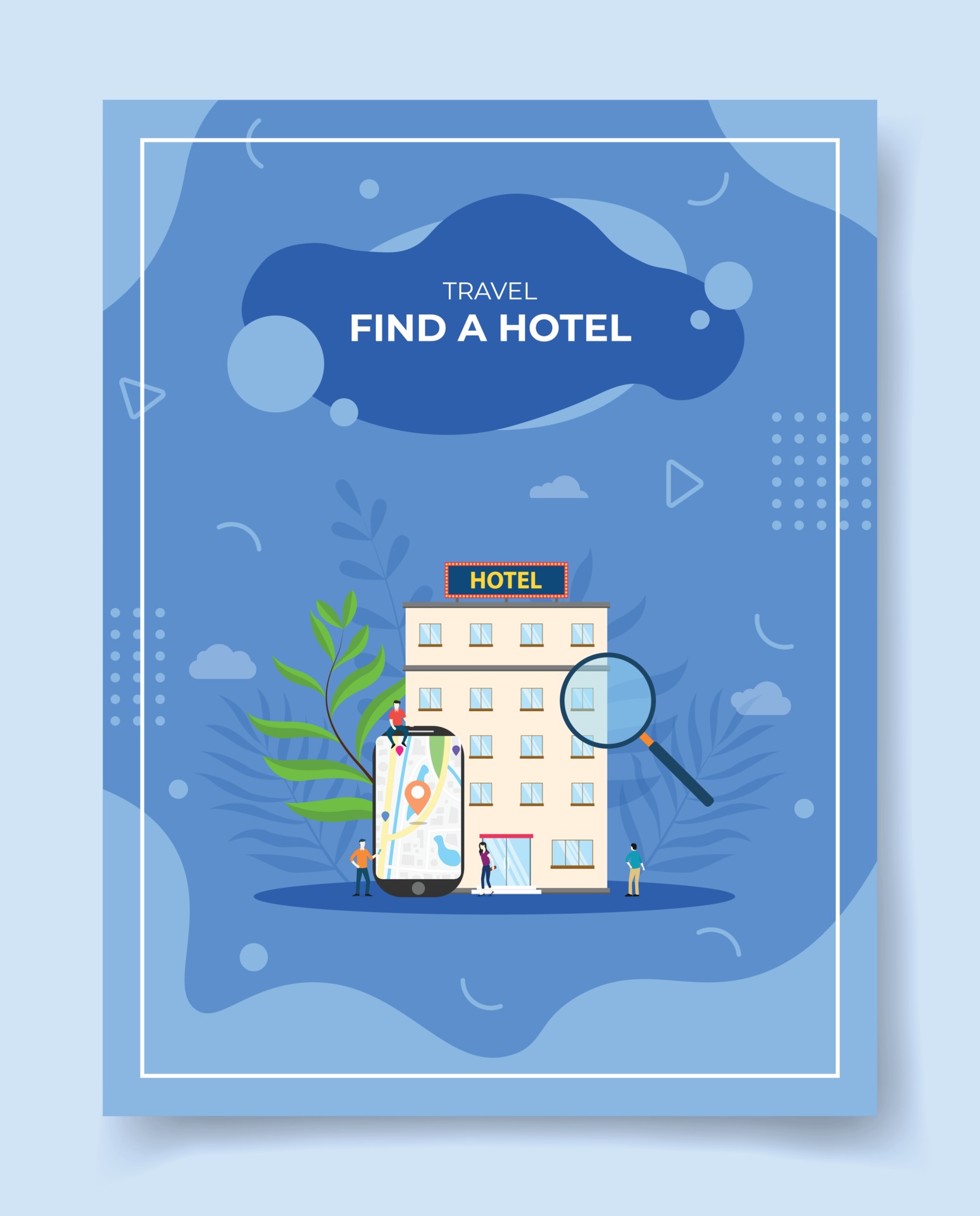 travel find a hotel people around smartphone map pointer 3301542 Vector ...