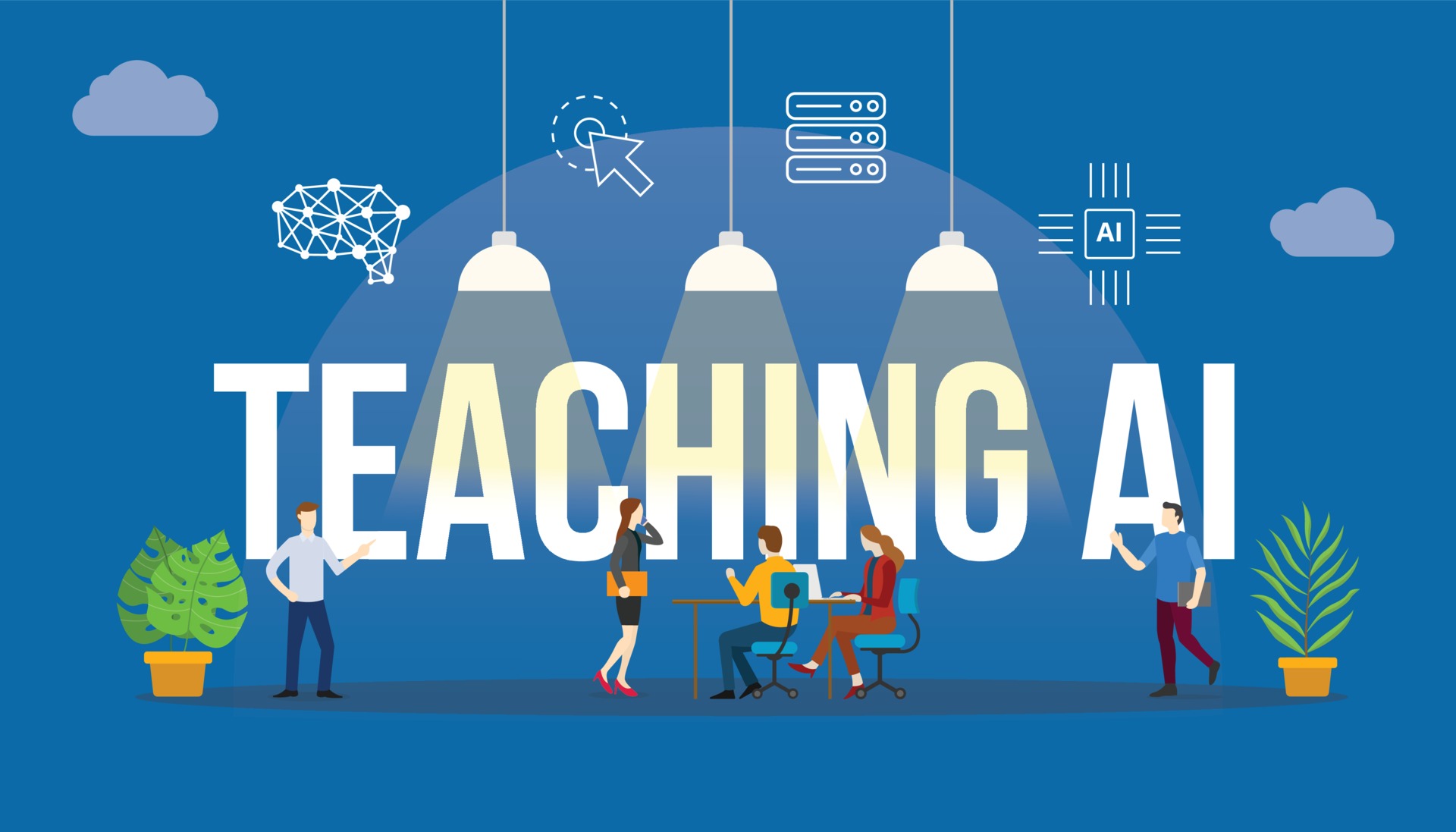 teaching ai artificial intelligence concept with team people 3301811 Vector Art at Vecteezy