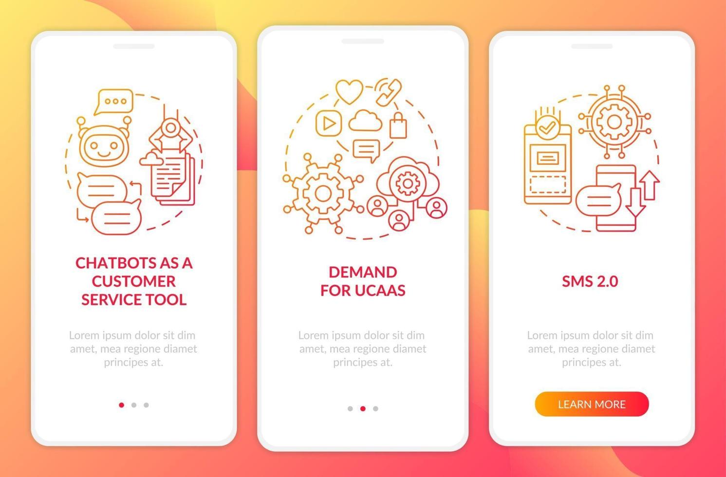 Messaging Software Trend Red Onboarding Mobile App Page Screen 3303304 Vector Art At Vecteezy