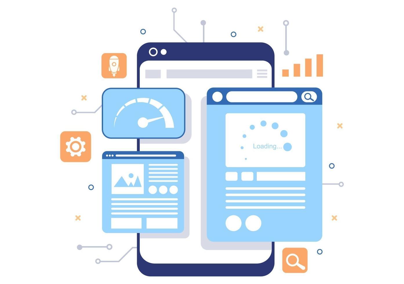 Website Loading Speed Optimization Vector Illustration 3310889 Vector ...