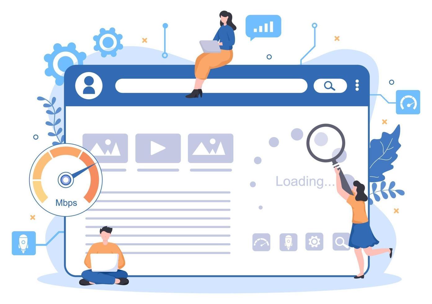 Website Loading Speed Optimization Vector Illustration 3310928 Vector Art at Vecteezy