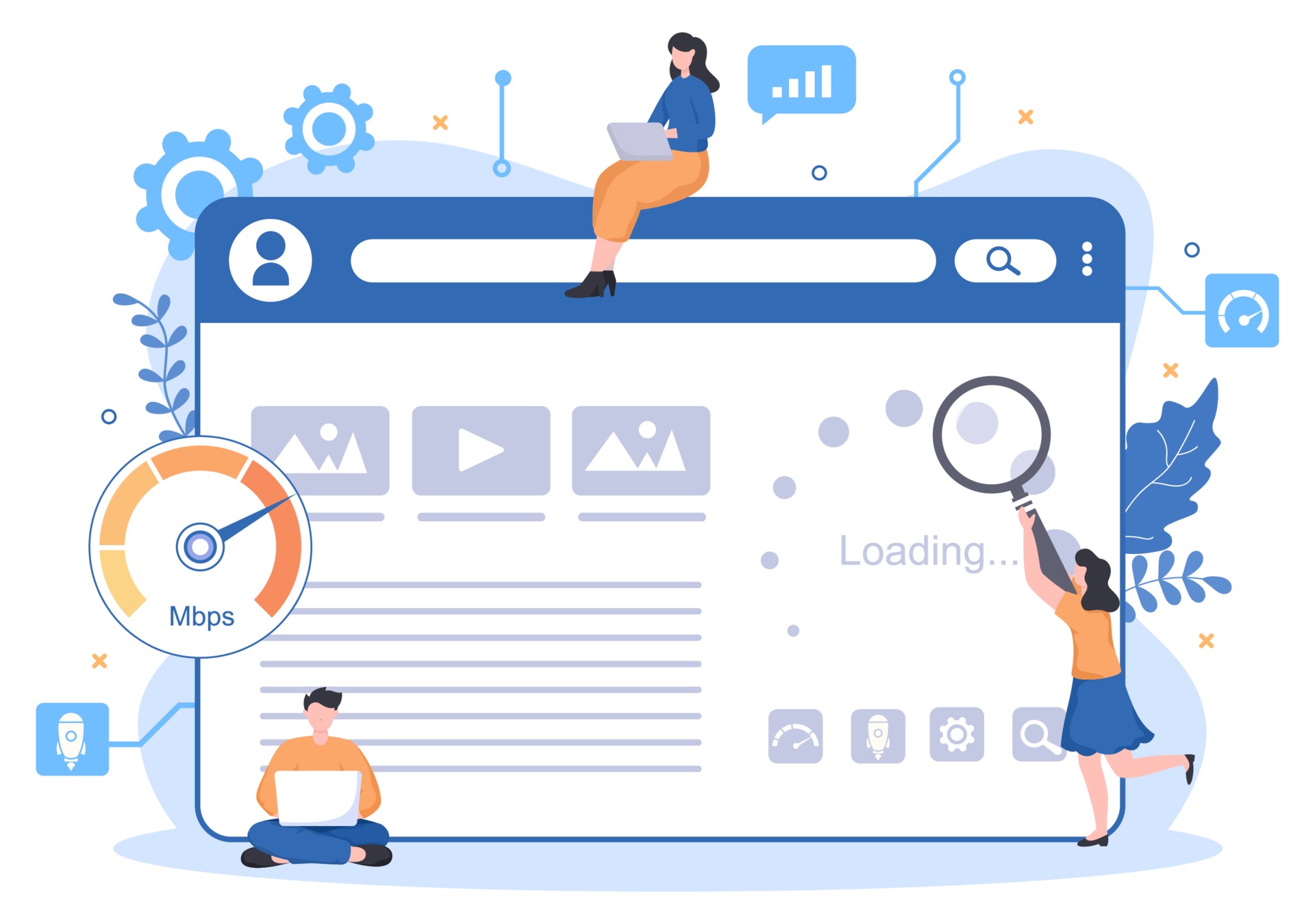 Website Loading Speed Optimization Vector Illustration 3310928 Vector