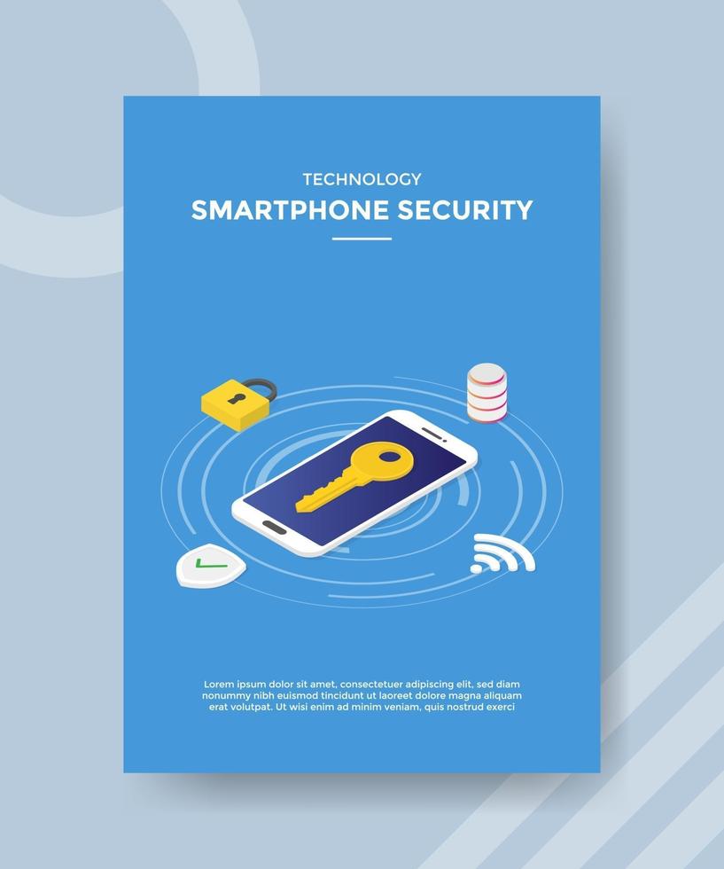 technology smartphone security key in screen around 3316488 Vector Art ...