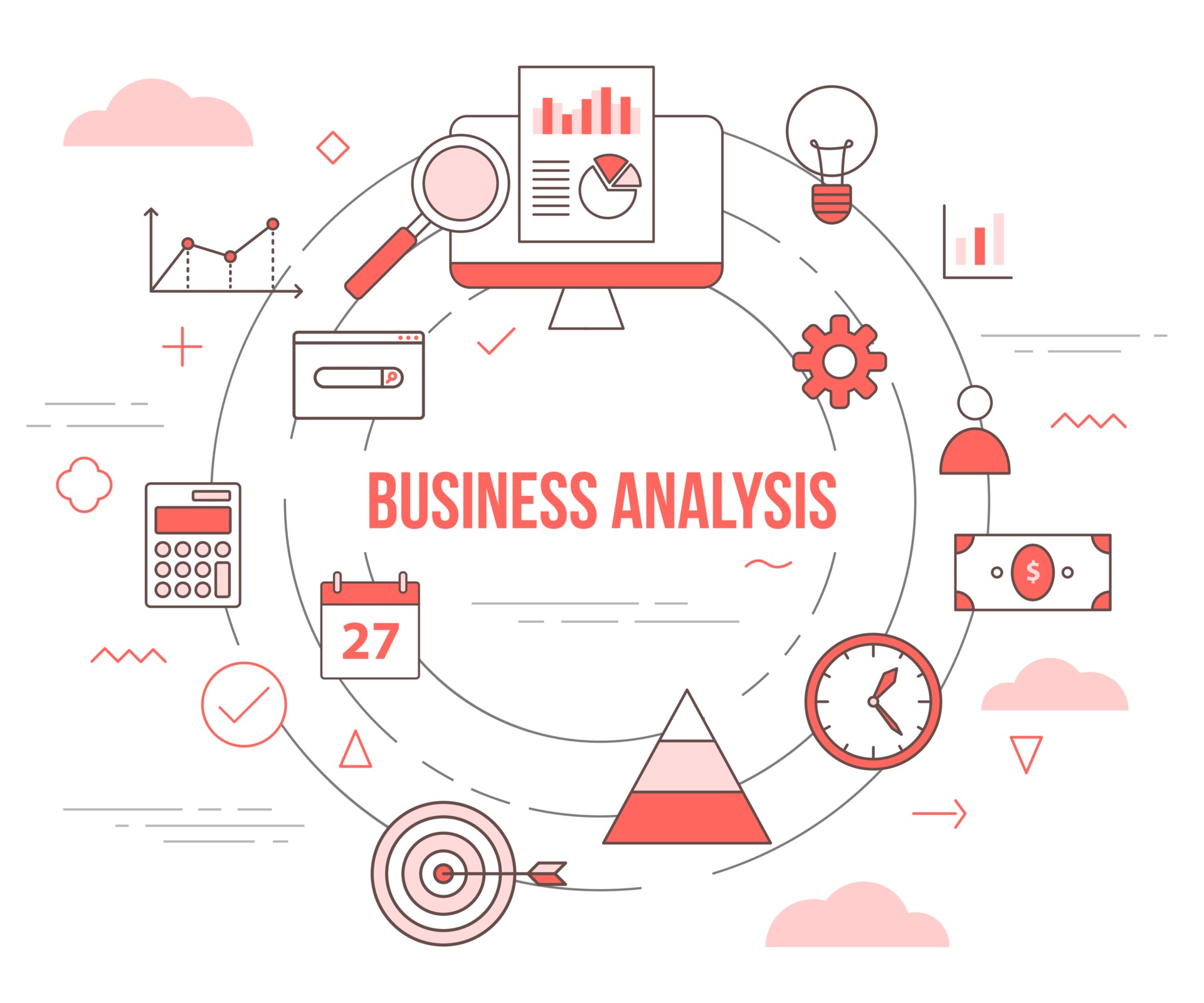 business analysis concept with icon set template banner 3316633 Vector ...