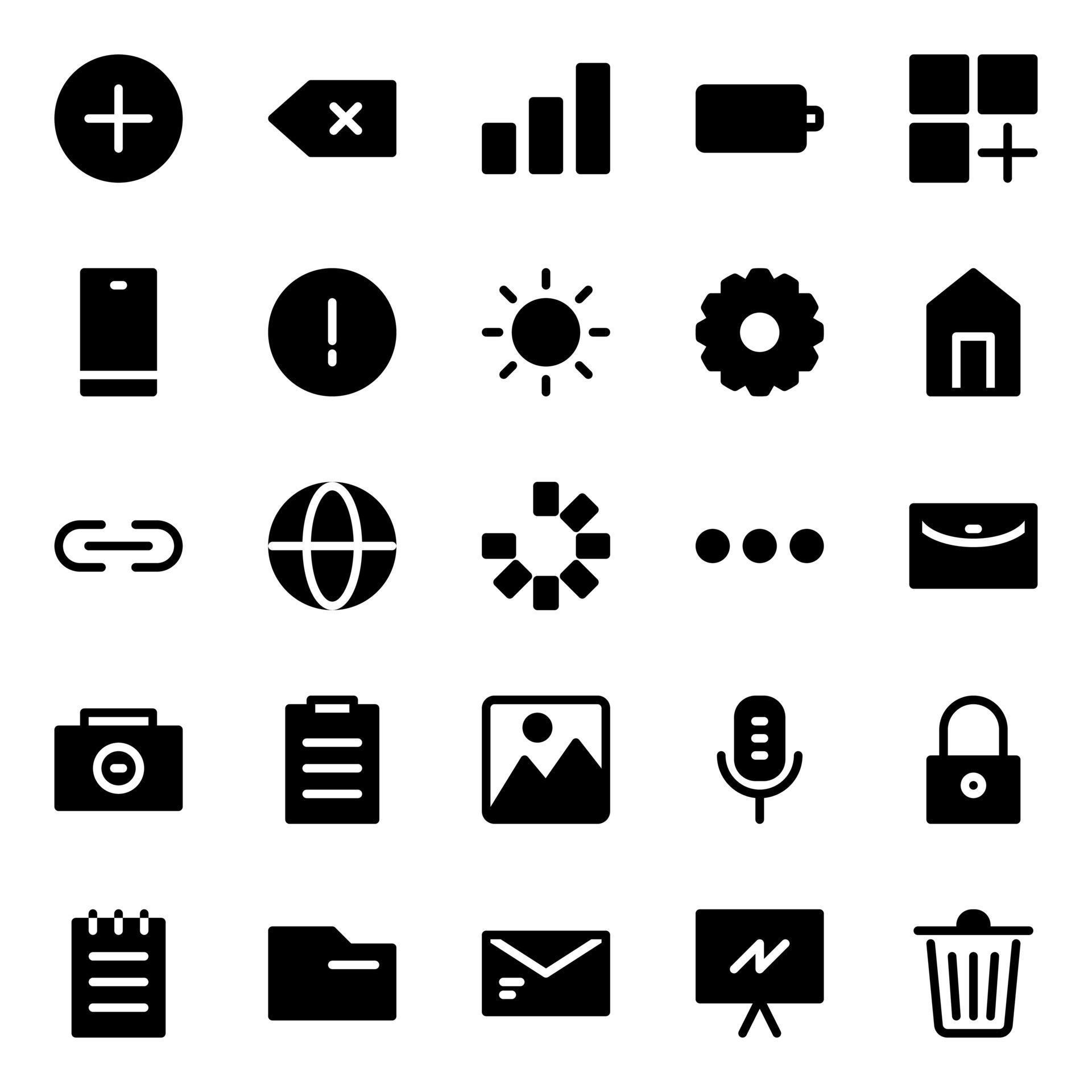 User Interface Icon Pack with Solid style 3318954 Vector Art at Vecteezy