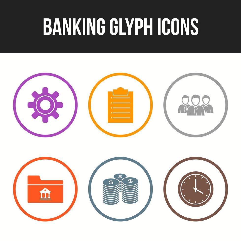 6 Beautiful Banking Glyph vector icon set 3321667 Vector Art at Vecteezy