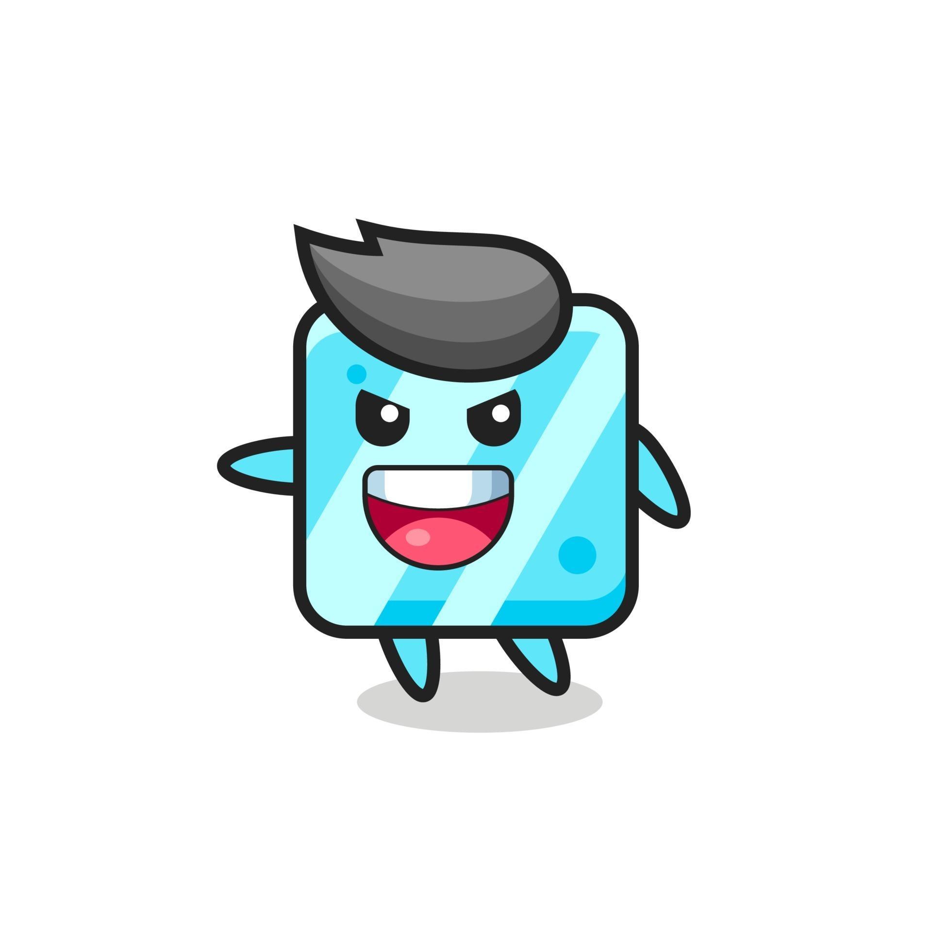 Ice Cube Cartoon With Very Excited Pose 3327074 Vector Art At Vecteezy